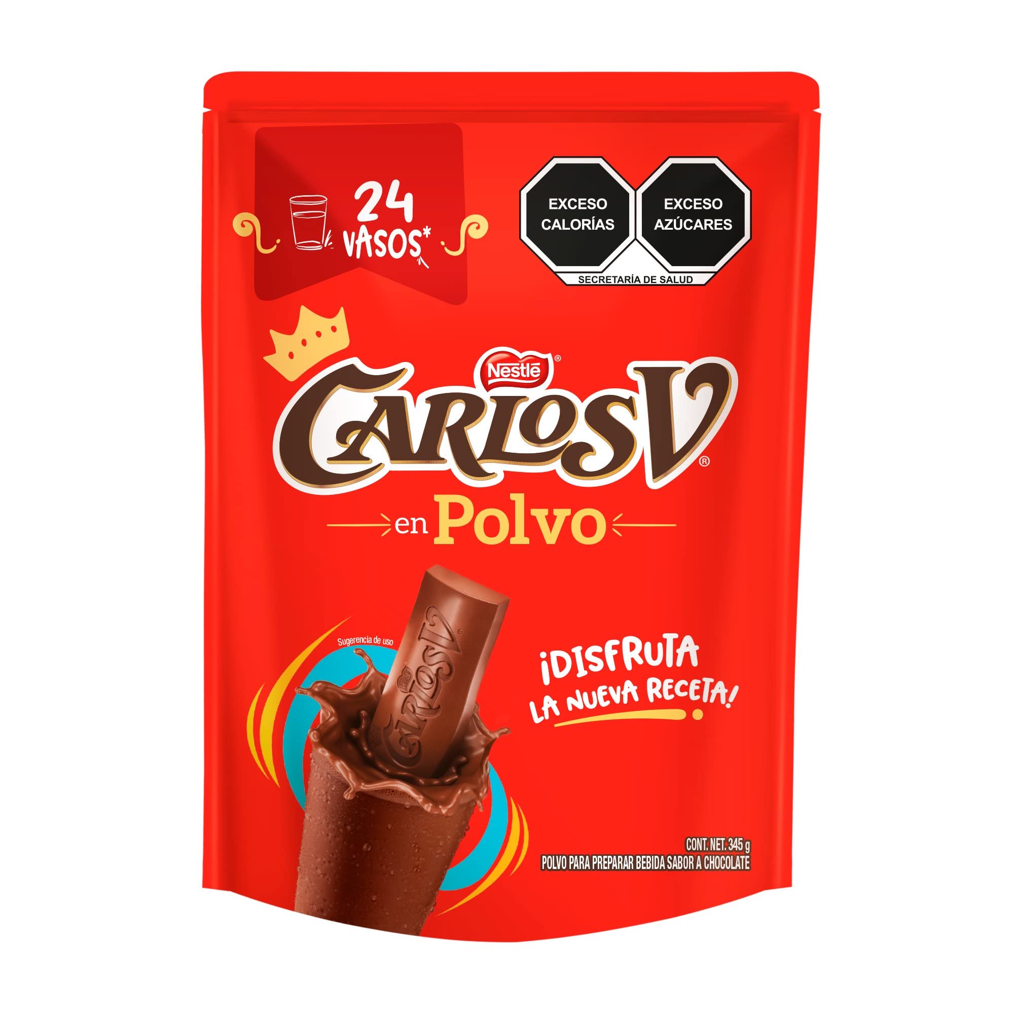 Chocolate en Polvo Carlos V 345g : Amazon.com.mx: Alimentos y Bebidas