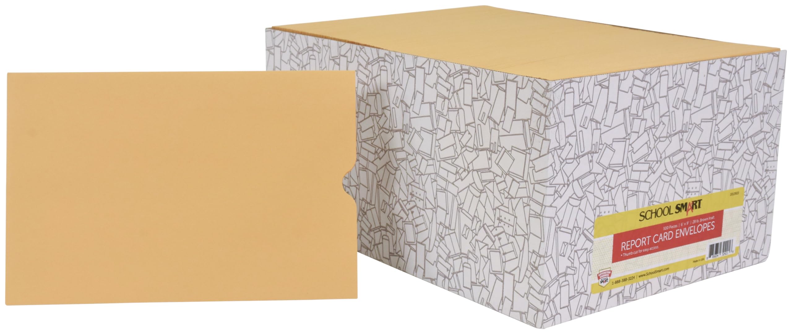 Amazon.com : School Smart Report Card Envelope, 28 lb, 6 x 9 Inches ...