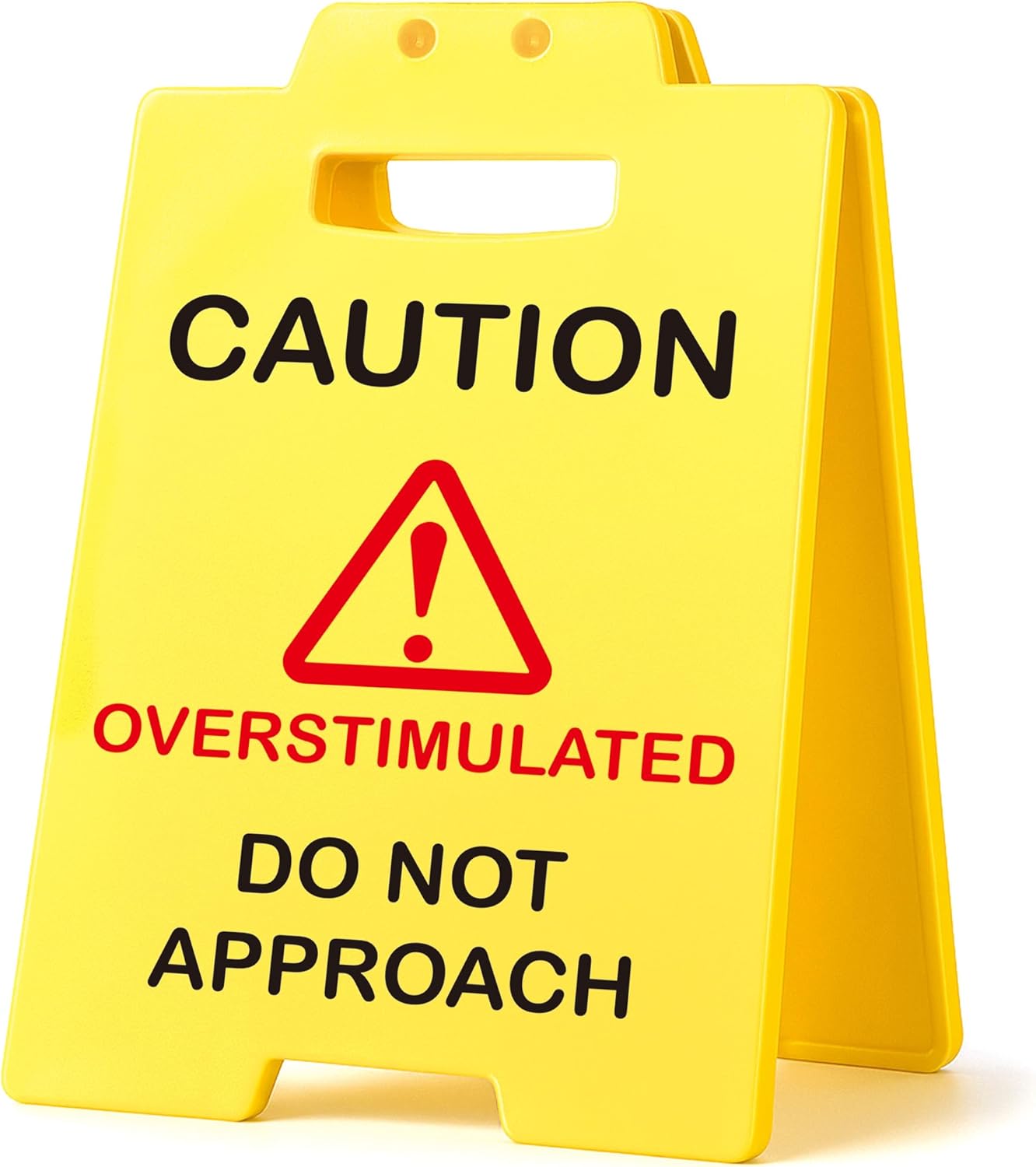 Amazon.com: Funny Mini Caution Overstimulated Do Not Approach Desk Sign ...
