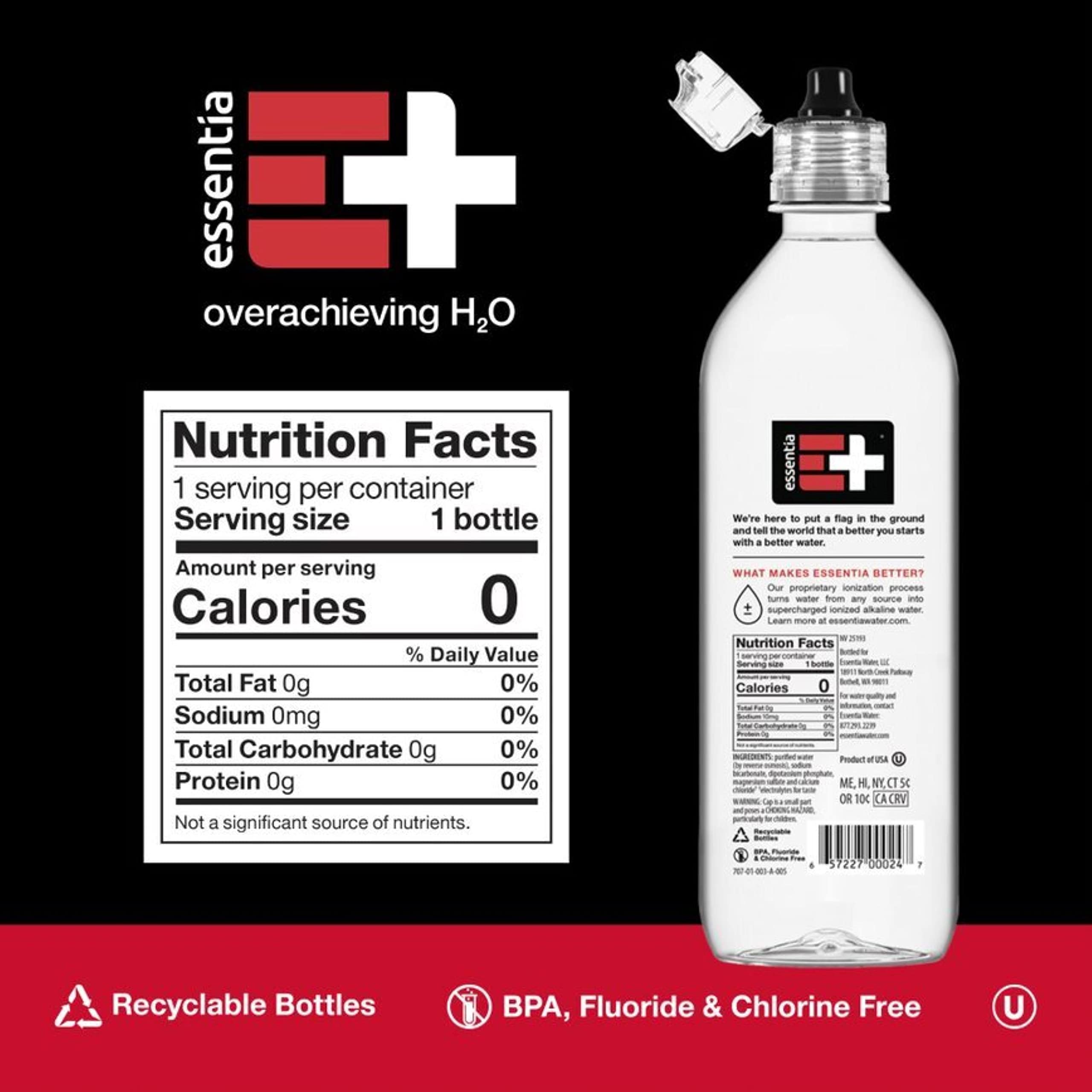 Buy Essentia Bottled Water, 700 mL, 24-Pack, Ionized Alkaline Water; 99 ...