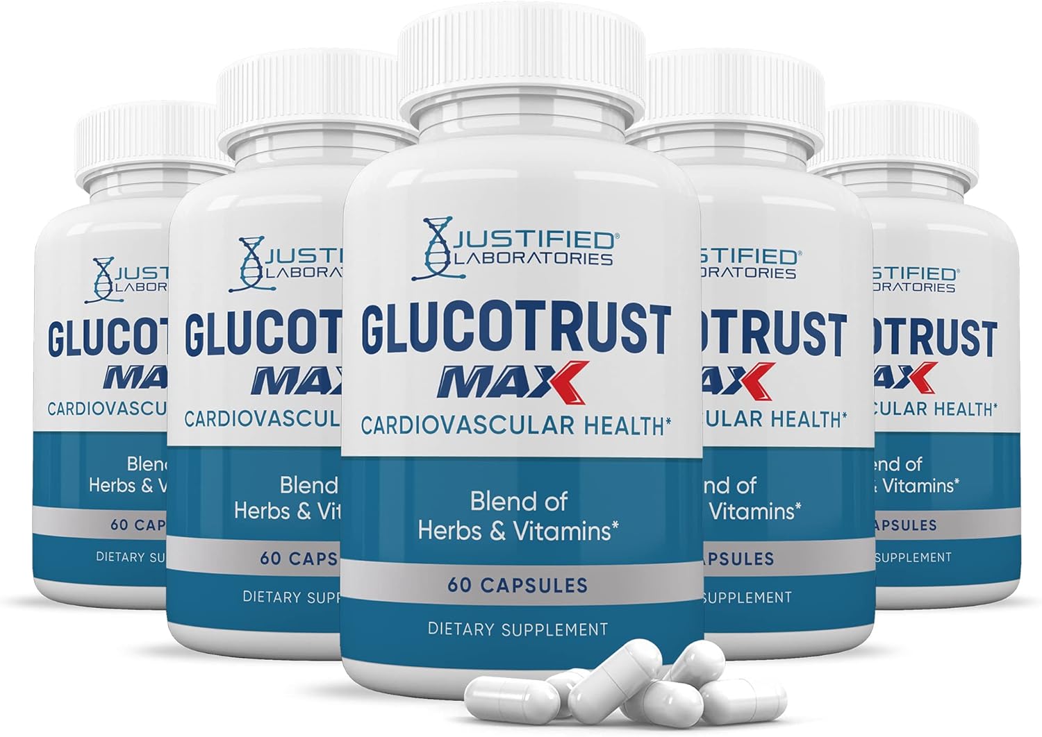 Amazon.com: Justified Laboratories (5 Pack) Glucotrust Max 1295MG ...