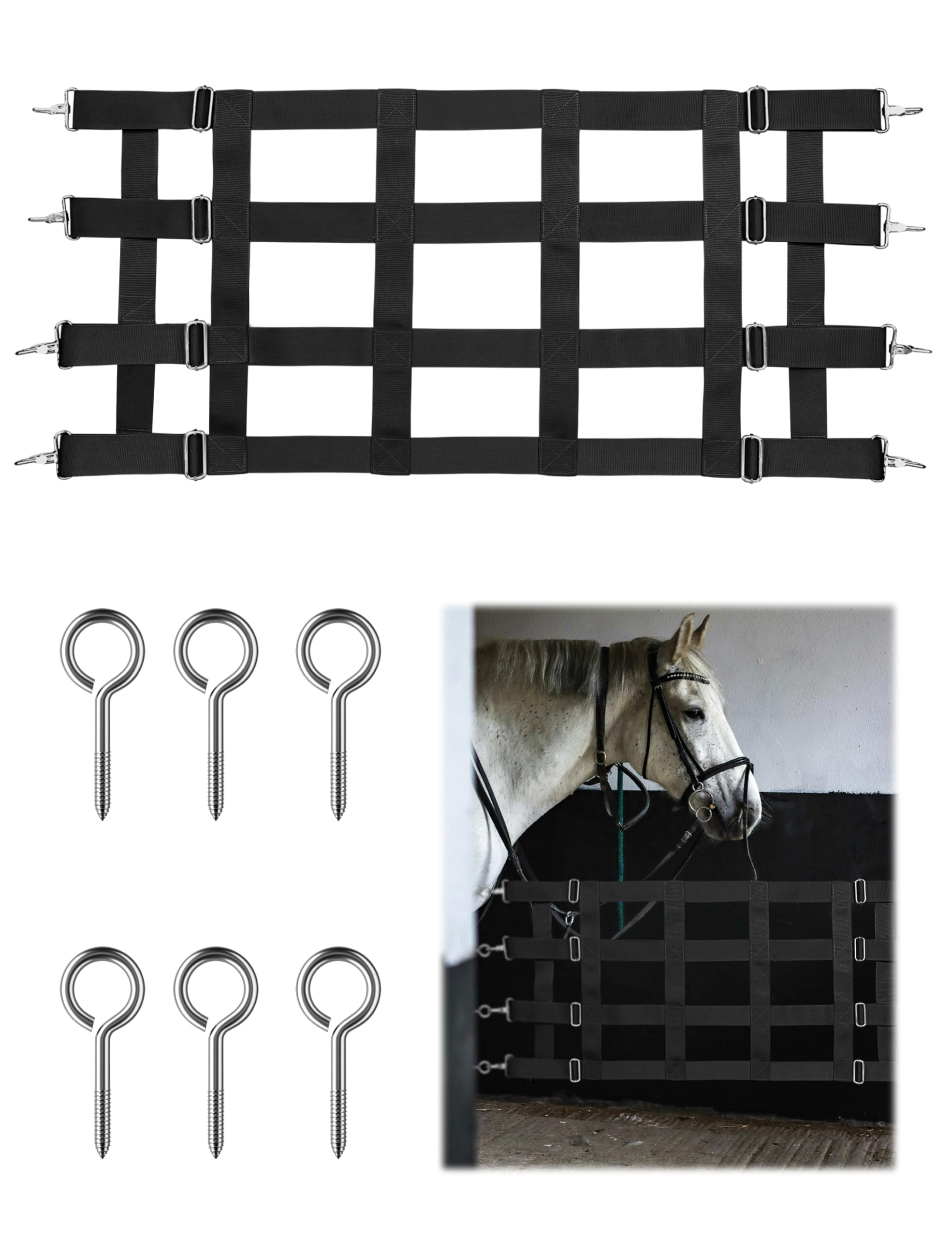 Amazon.com : Harrison Howard Horse Stall Guard Sturdy Adjustable ...