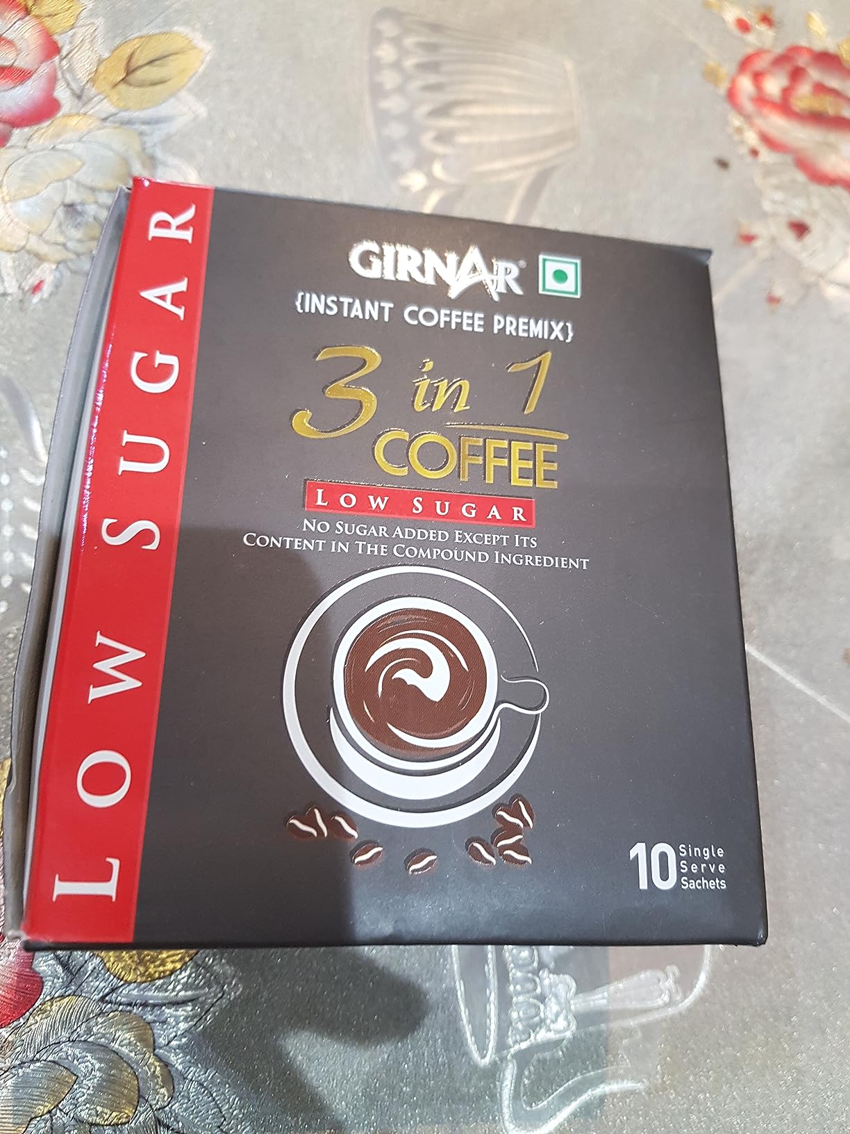 Girnar Instant Coffee 3 In 1 (10 Sachets - Low Sugar), Ground, Box ...