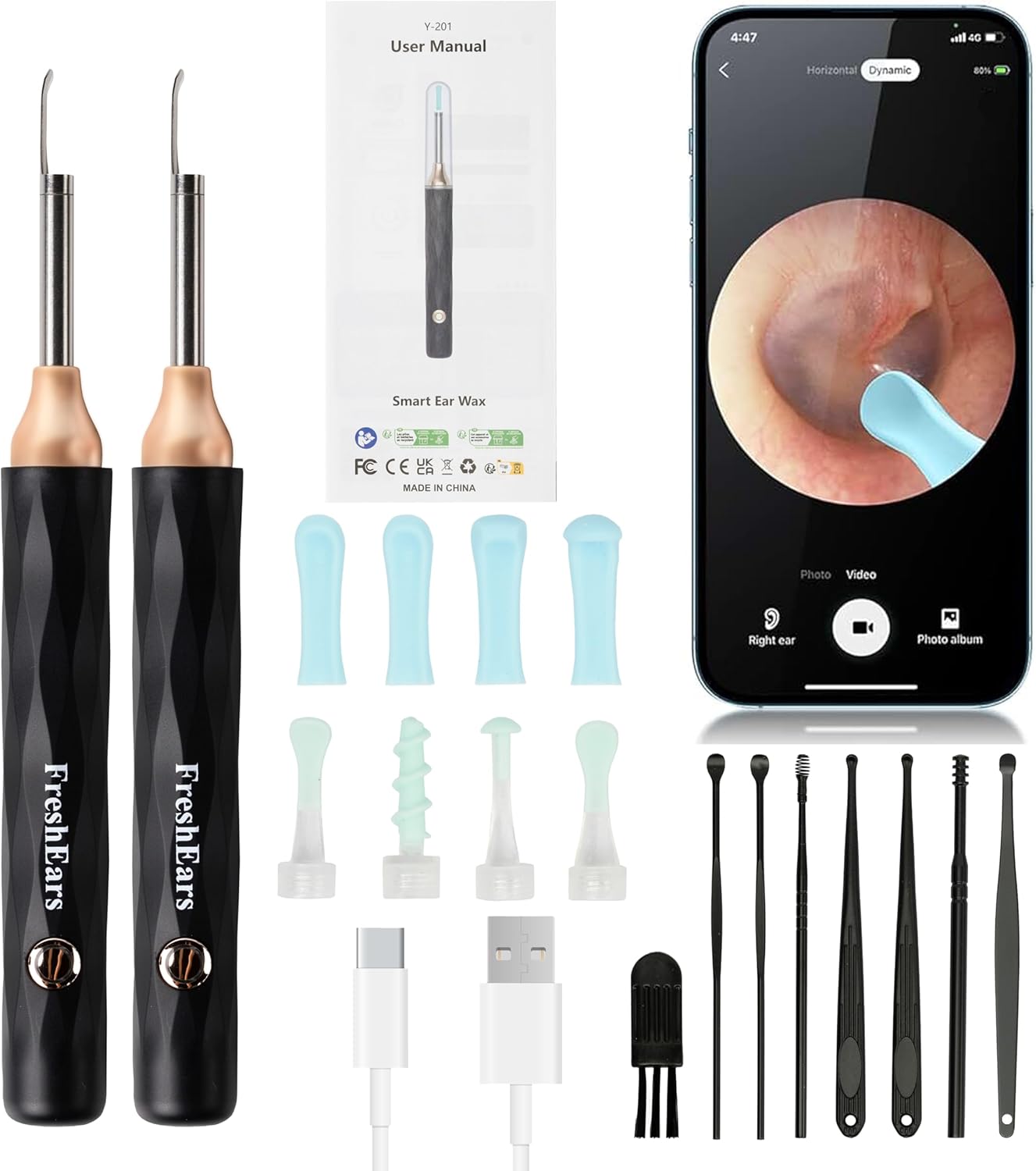 Amazon.com: Ear Wax Removal Tool with Camera and Light - 2-Piece ...