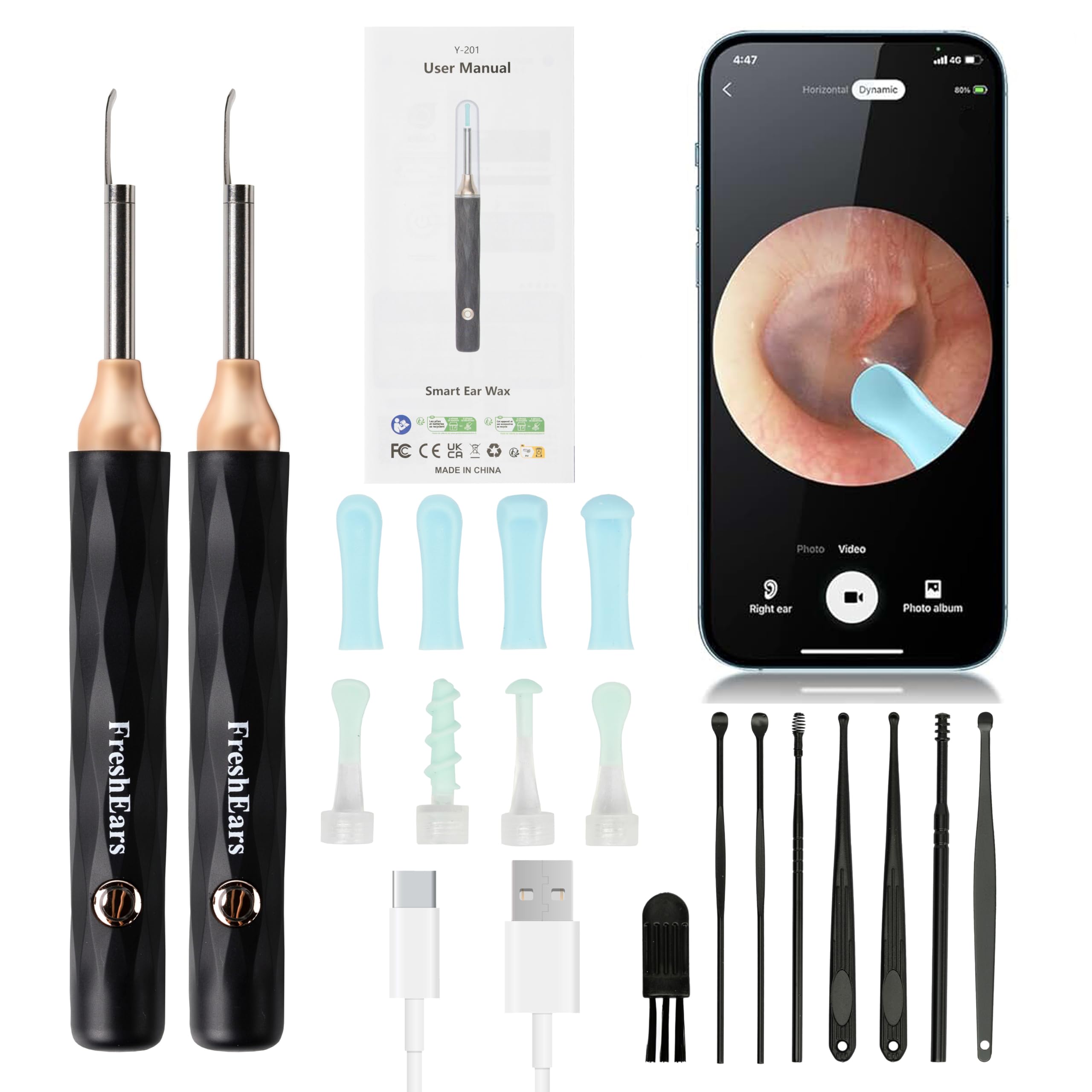 Amazon.com: FreshEars’ Ear Wax Removal Tool, Ear Cleaner, Ear Wax ...