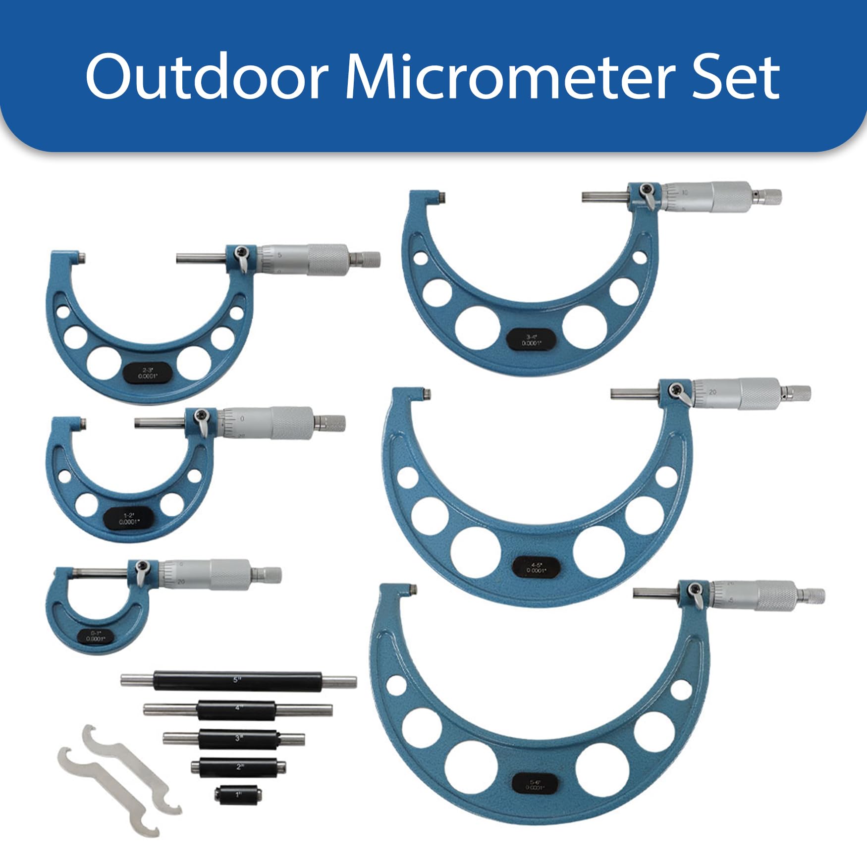 Snapklik.com : 6 Pcs 0-6" Outside Micrometer 0.0001" Carbide Standards ...