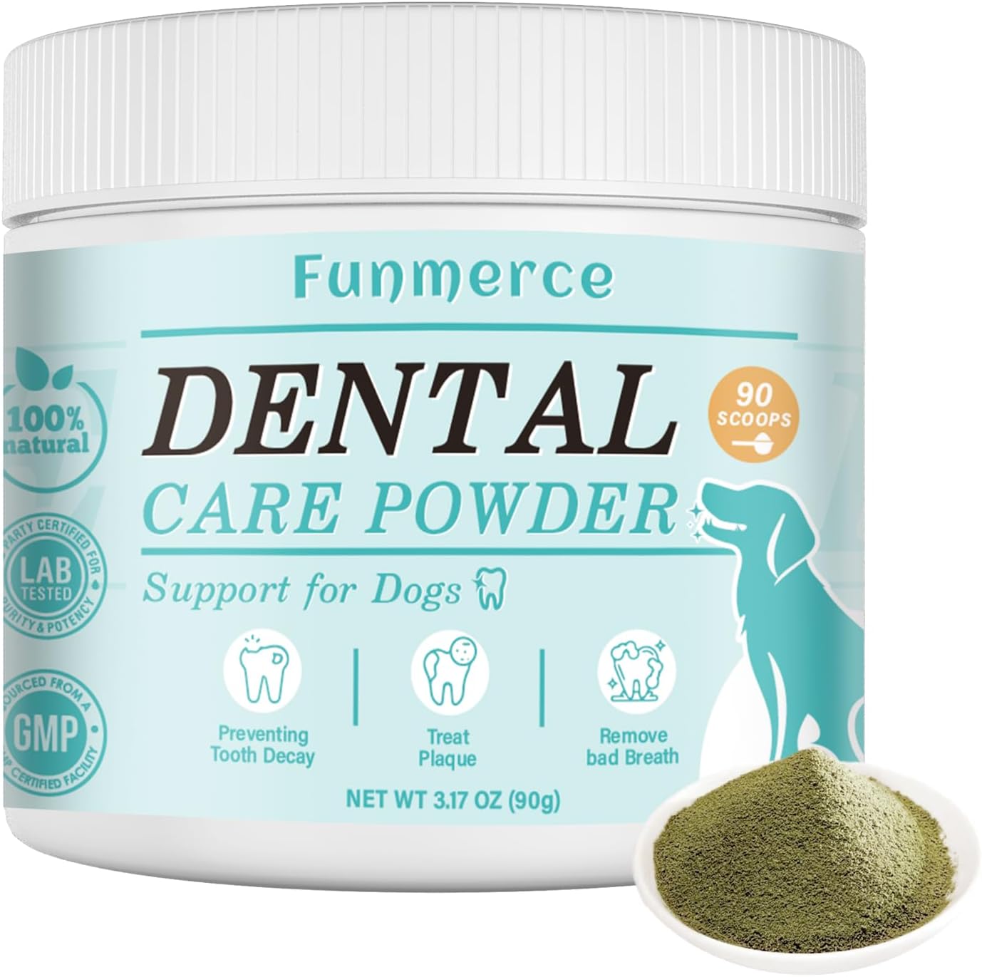 Amazon.com: Funmerce Dog Dental Powder 90g, Dog Tooth Cleaning Powder ...