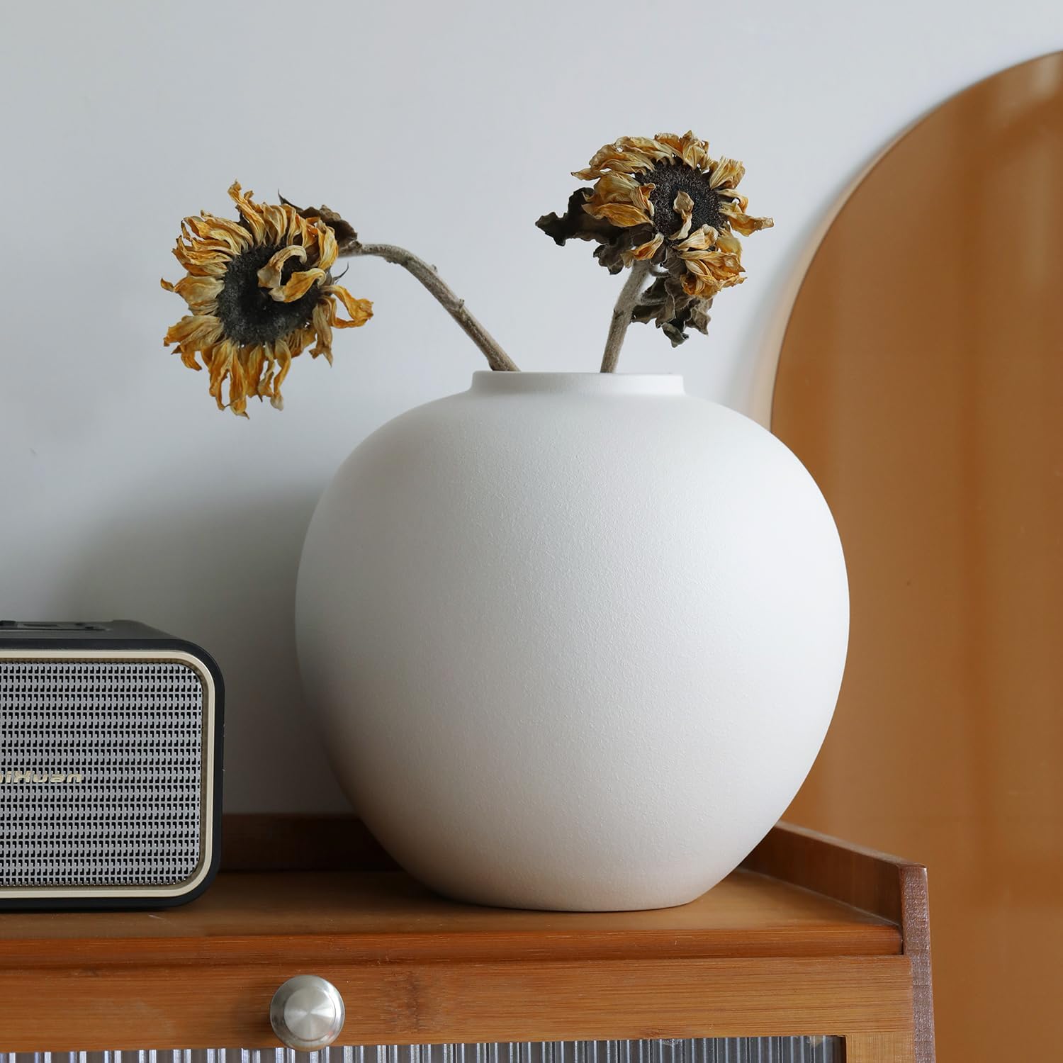Amazon.com: Extra Large White Ceramic Flower vase, Decorative Jar ...