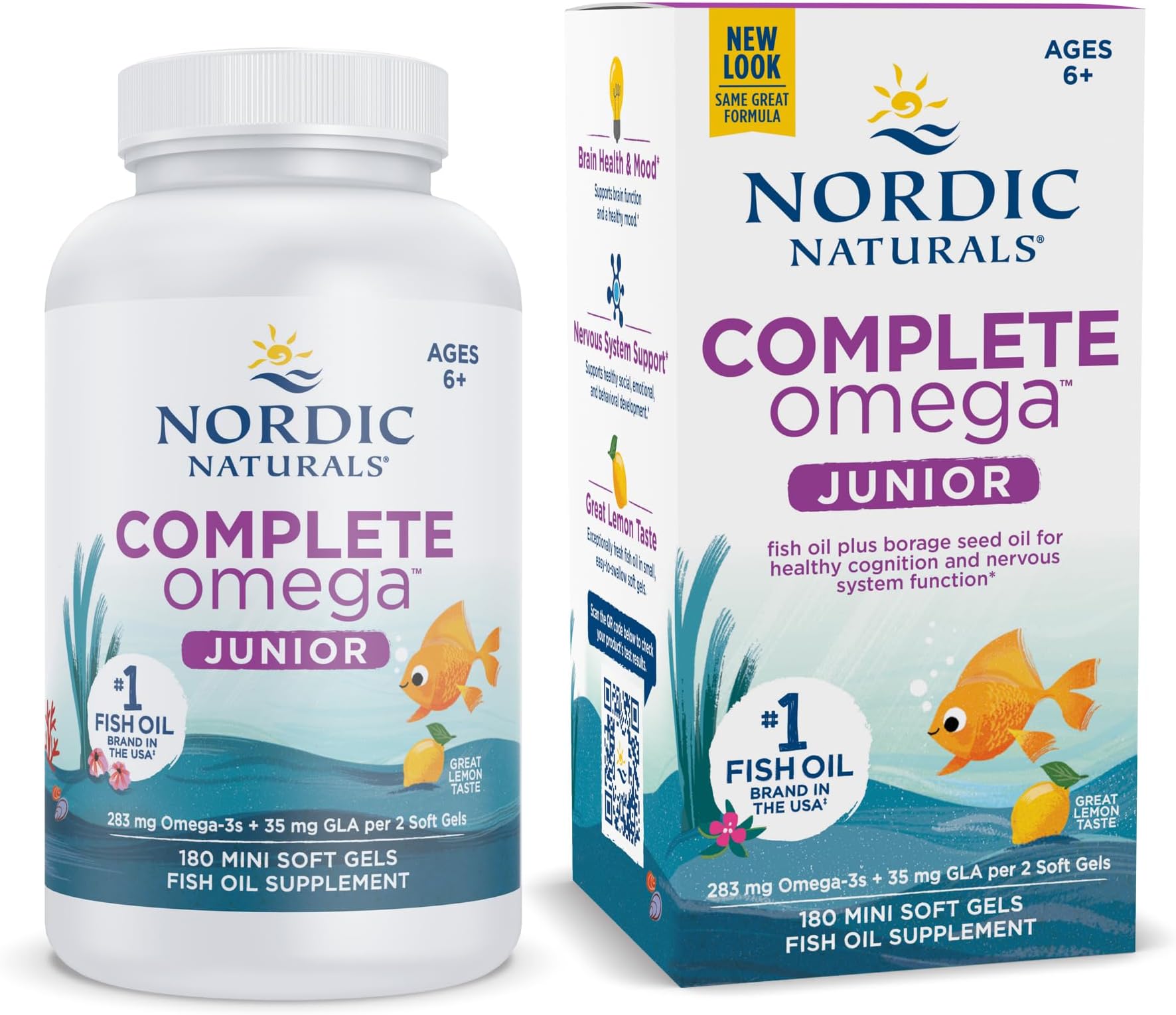 Amazon.com: Nordic Naturals Complete Omega Jr., Lemon - 180 Mini Soft ...