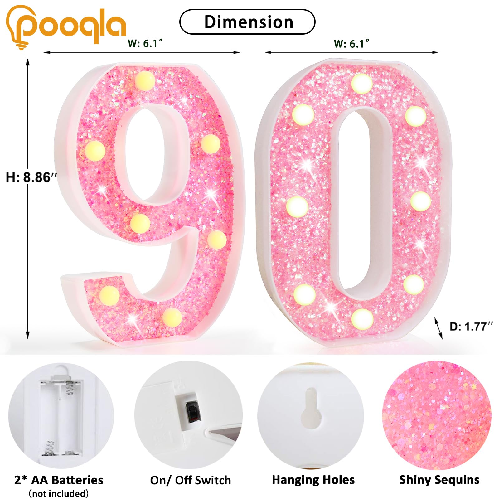 Snapklik.com : Marquee Numbers Lights, Light Up Numbers Battery Powered ...