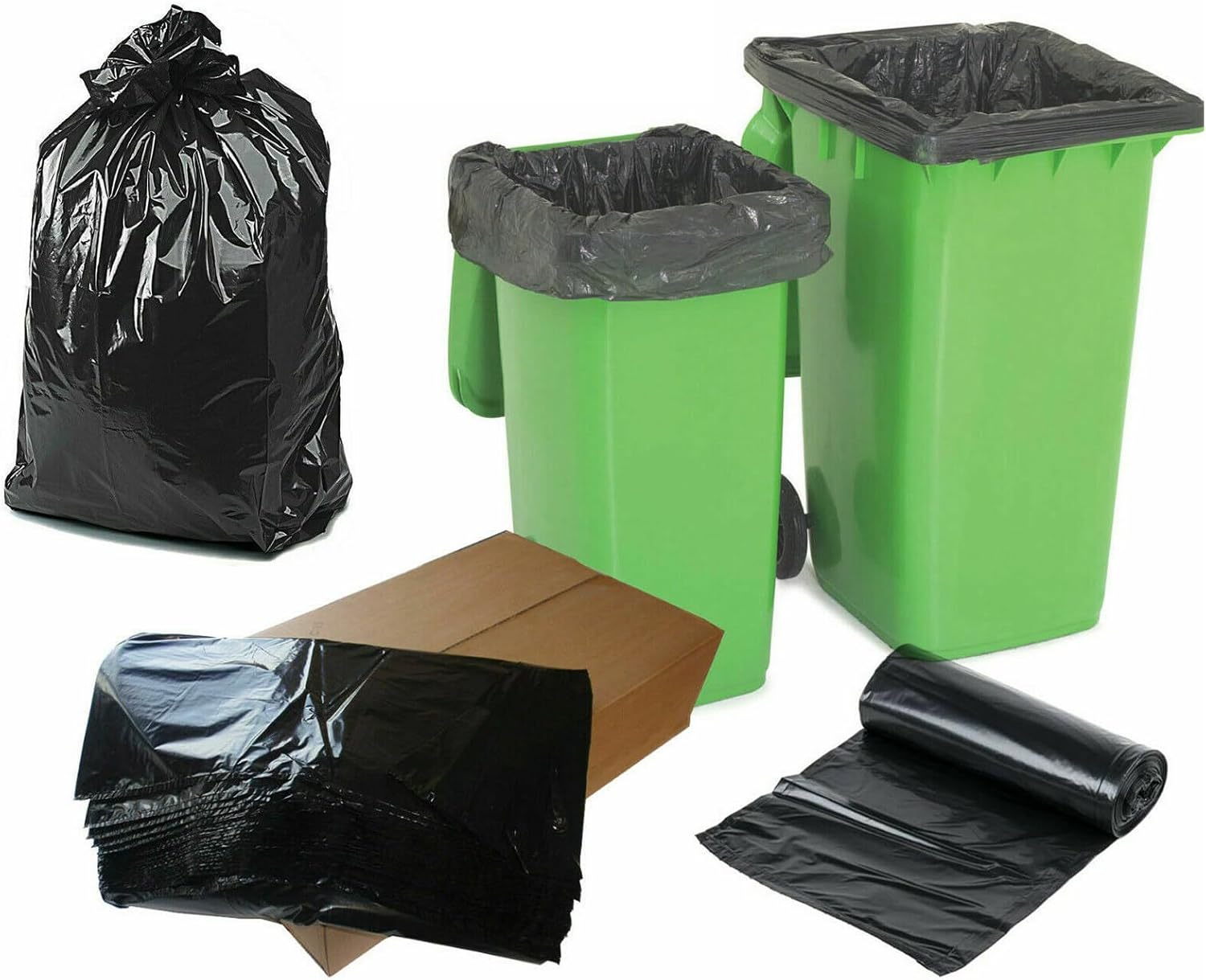ARA CHOICE Heavy Duty Wheelie Bin Bags Liners Roll Waste Refuse Sacks ...