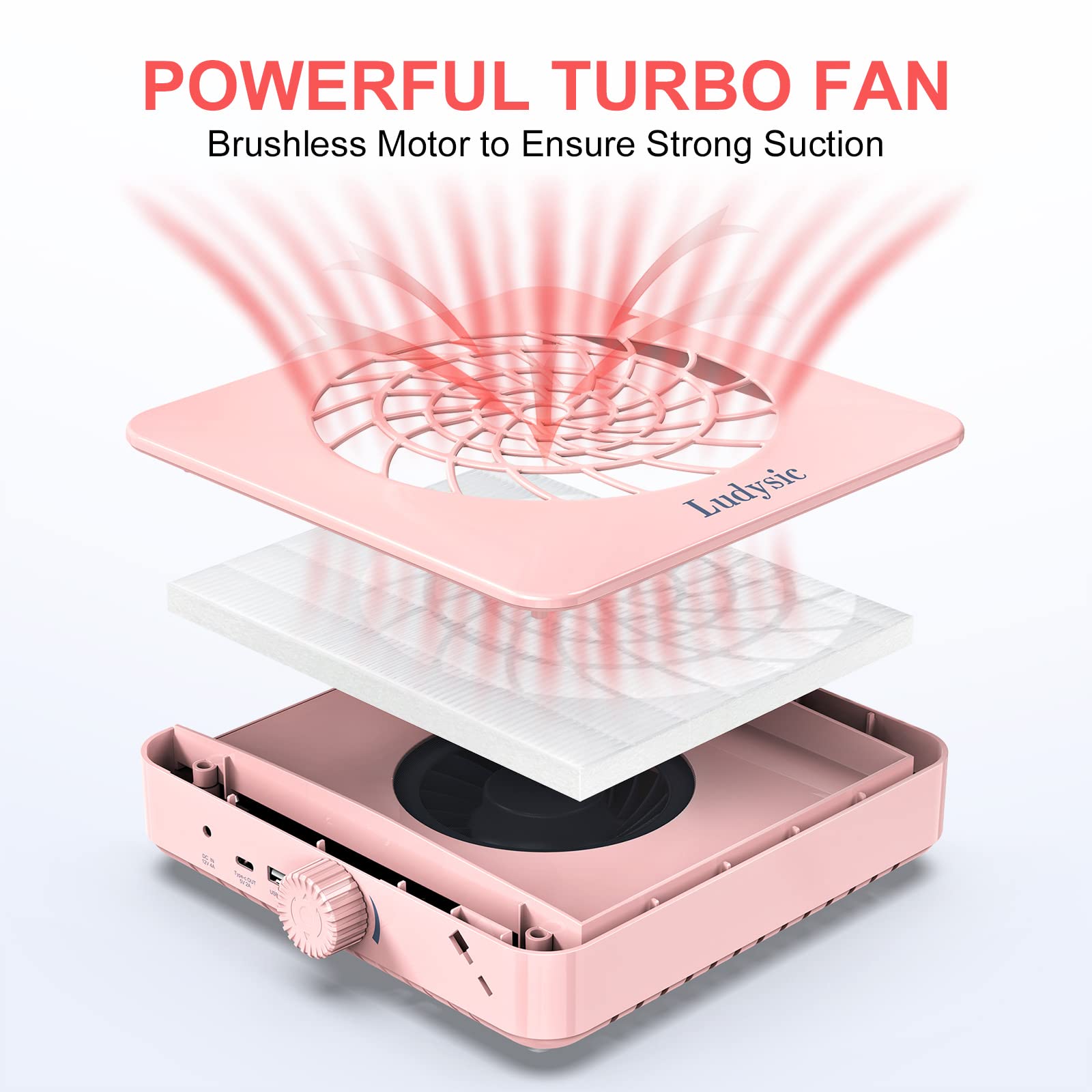 Rechargeable Nail Dust Collector Extractor De Polvo De Uñas Profesional ...