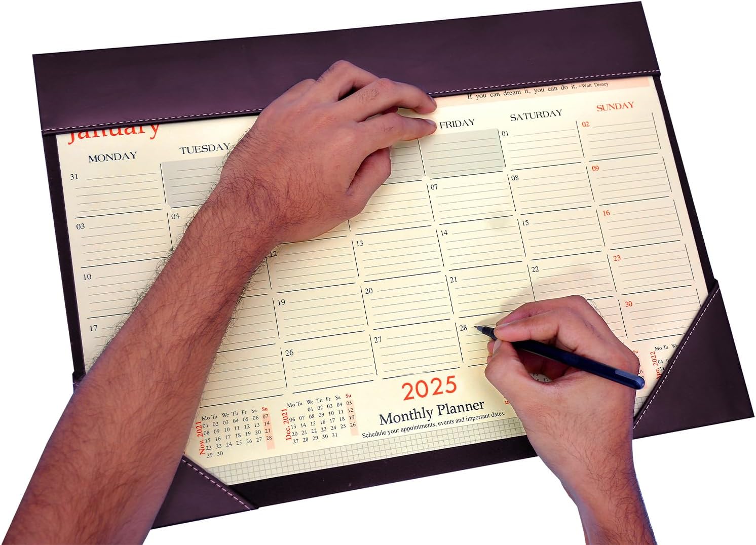 VANQUISH 2023 Desk Calendar Wooden Table Planner Full of Year Monthly ...