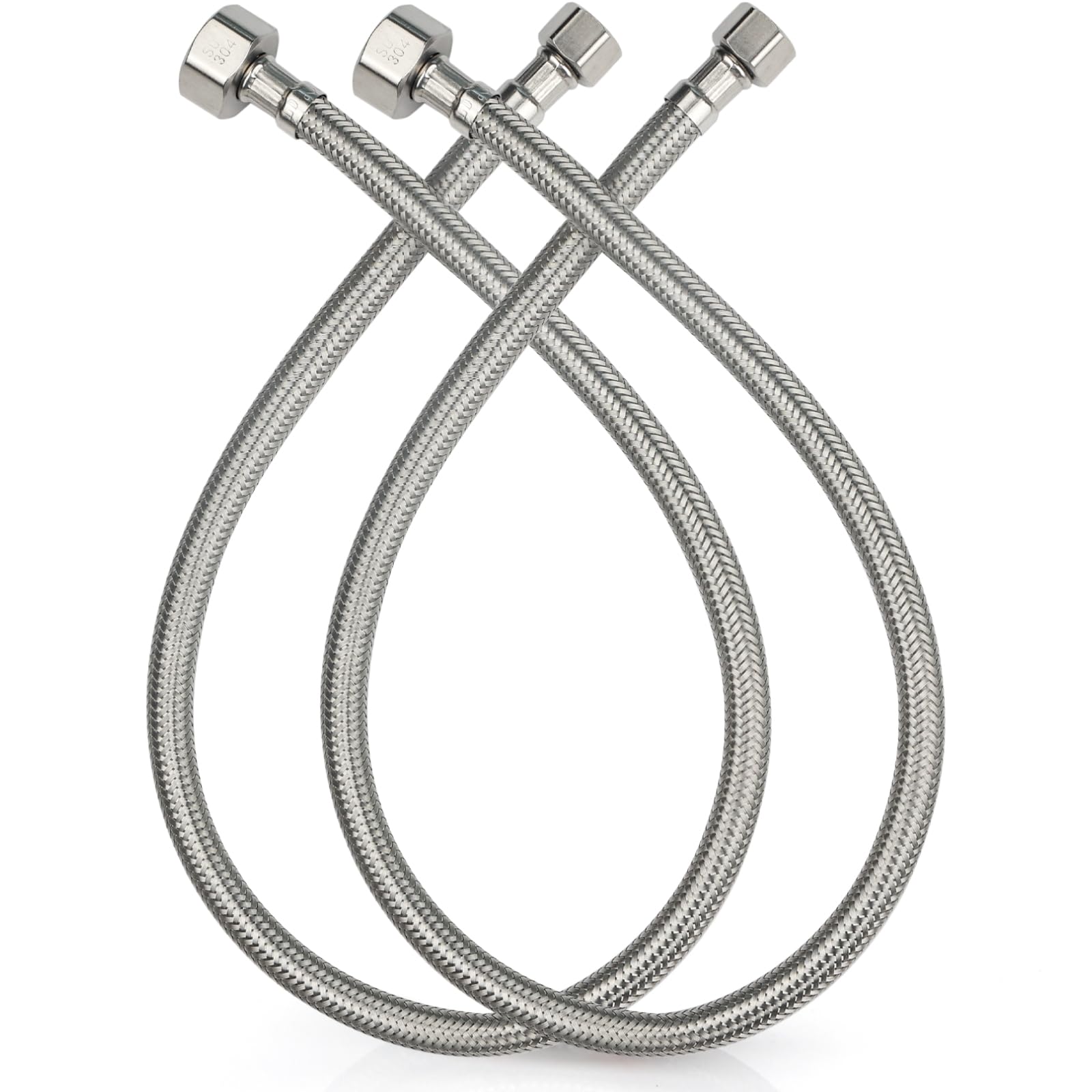 Midanya Faucet Supply Lines,24" Stainless Steel Braided Water Supply ...