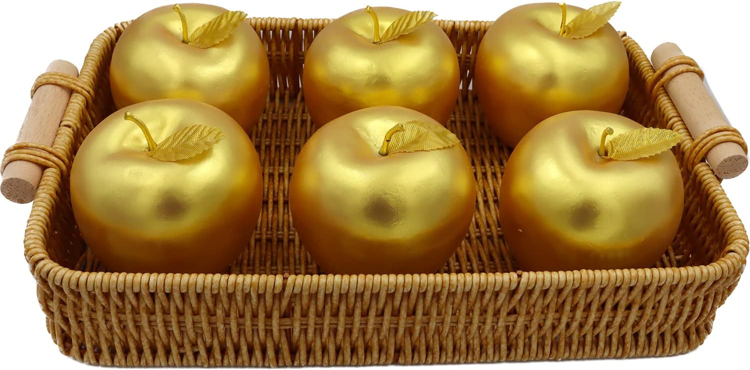 Amazon.com: Lorigun 6 Pcs Golden Apples Golden Fruit Crafts Home ...
