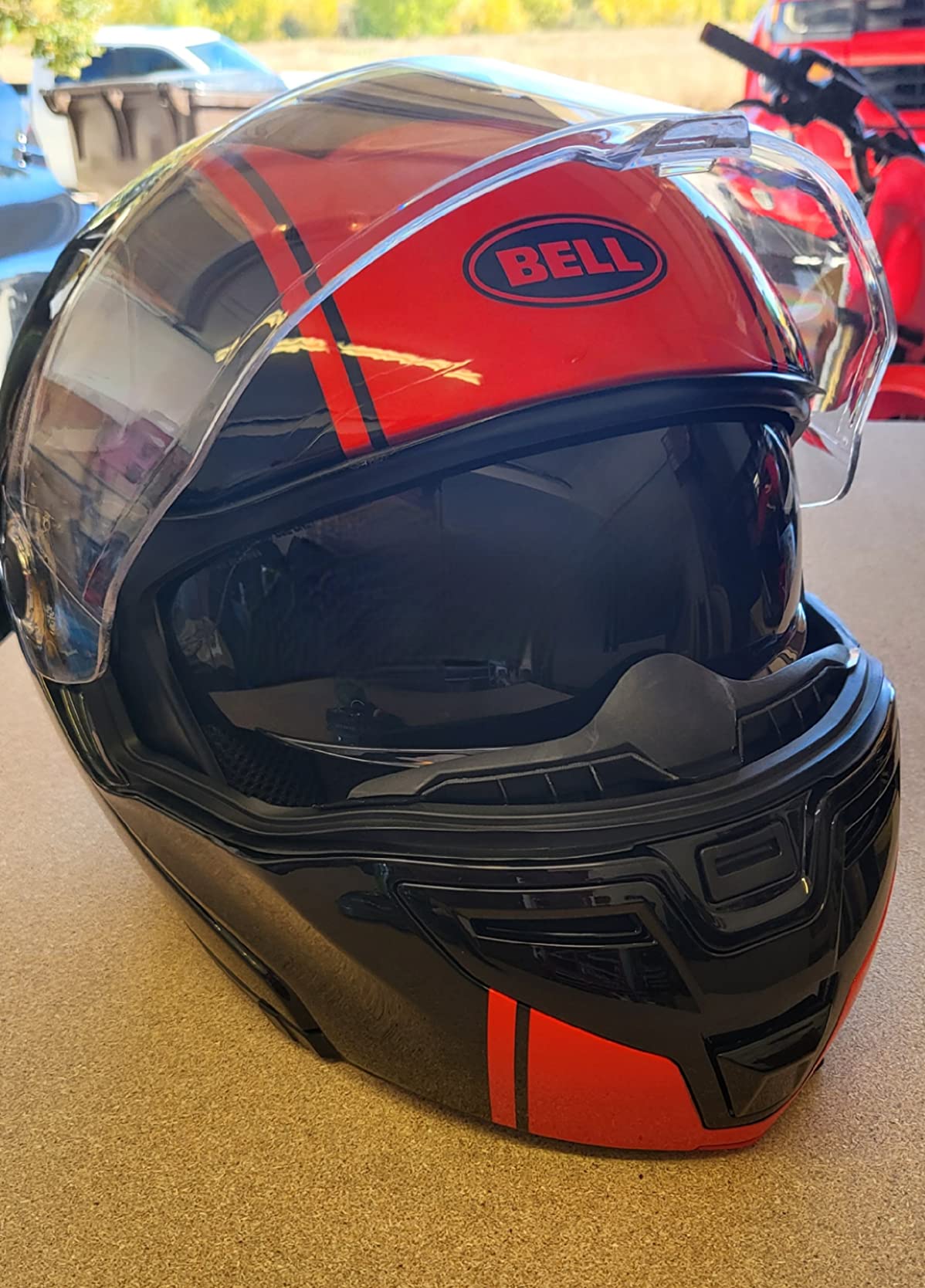 $13/mo - Finance BELL SRT Modular Helmet (Ribbon Gloss Black/Red ...