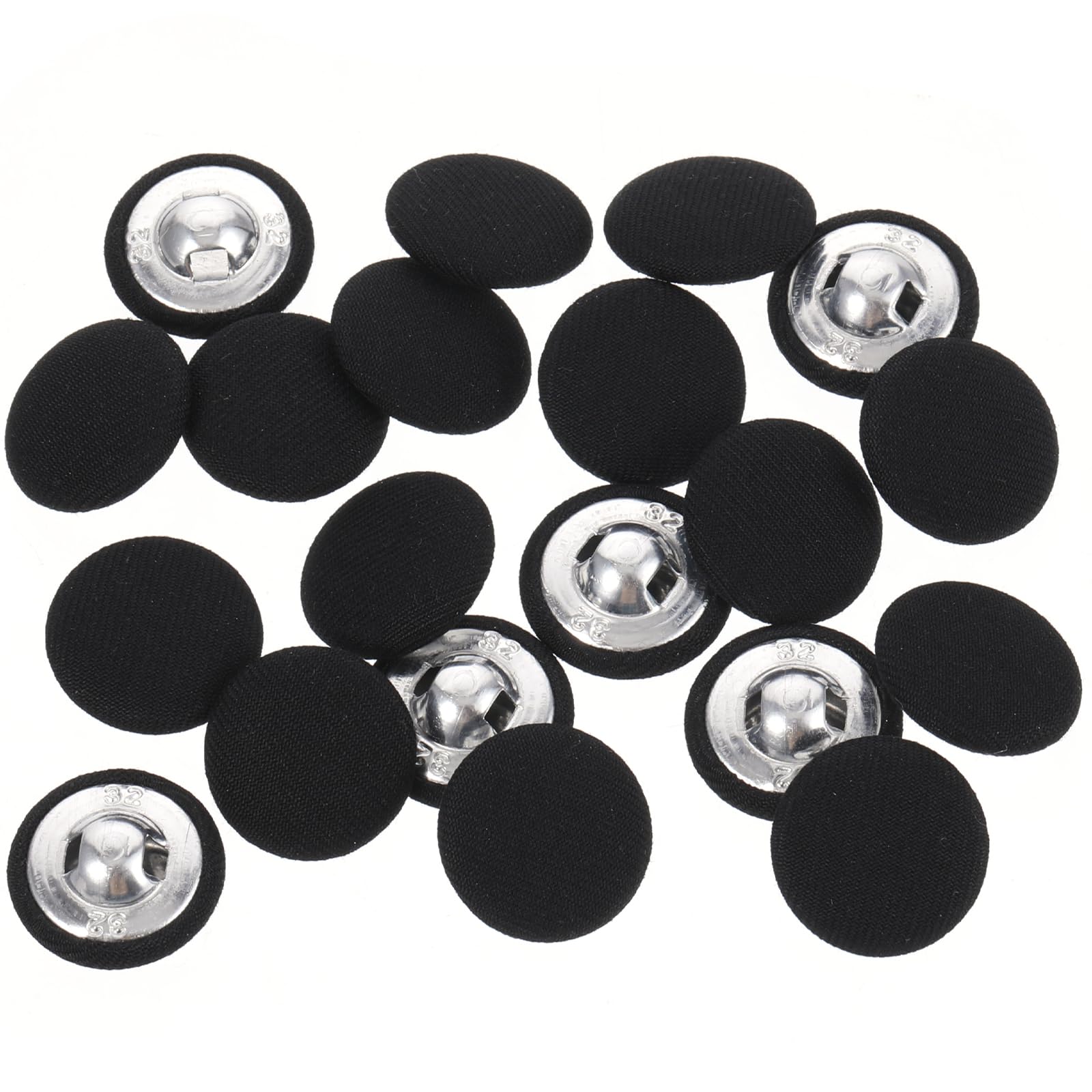 Amazon.com: Jeffdad 20mm Fabric Covered Black Buttons, Round Covered ...