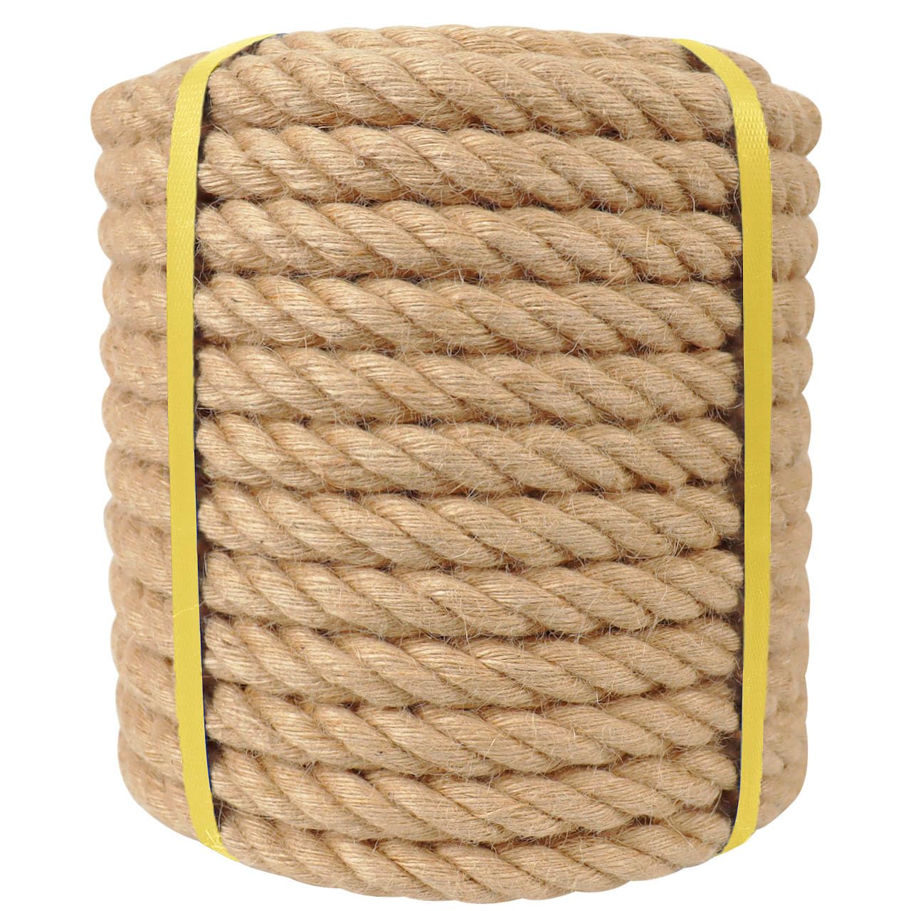 Twisted Manila Rope - 1.5 Inch × 50 Feet - Natural Jute Rope - Thick ...