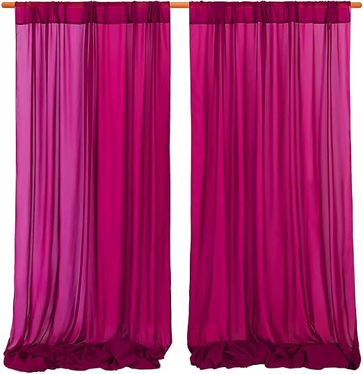 Amazon.com: MDS 10ftx10ft Chiffon Backdrop Curtain Panels,Two Pages ...