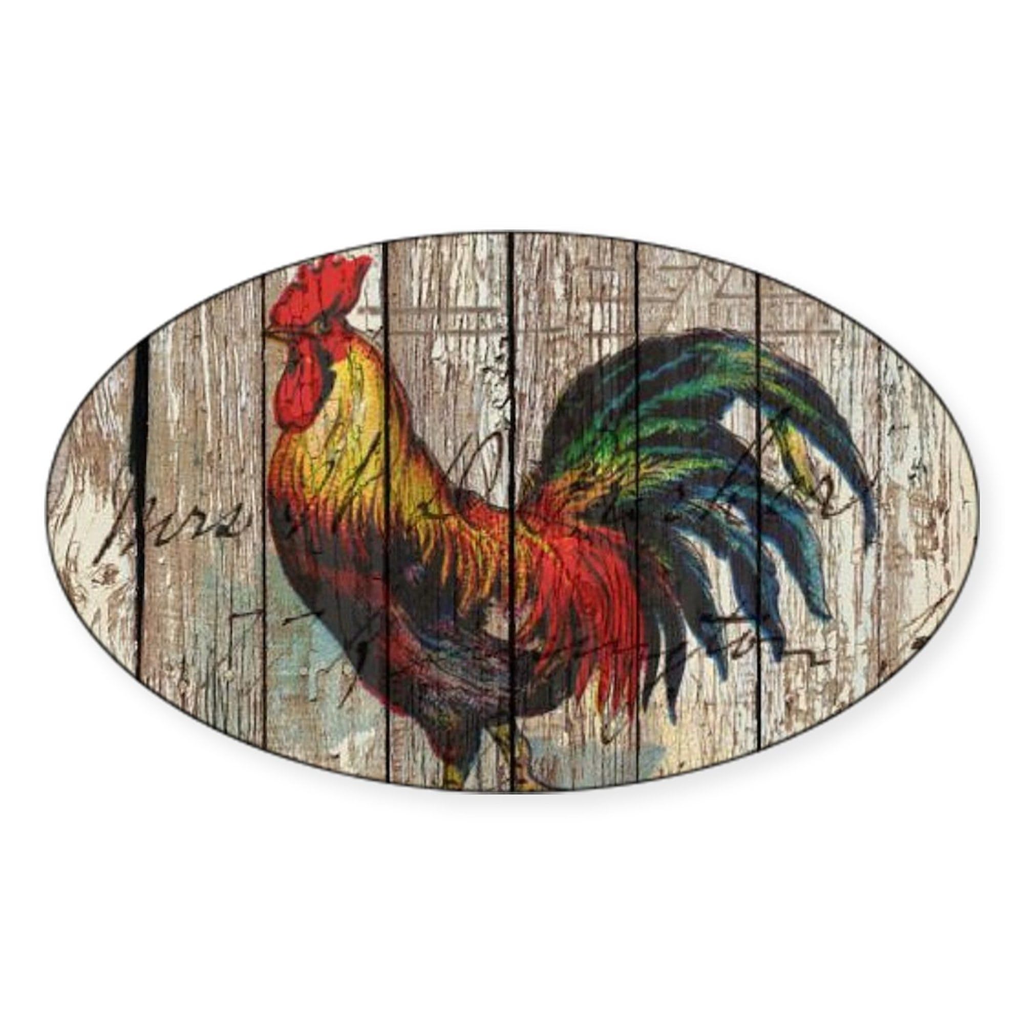 Amazon.com: CafePress Rustic Farm Country Rooster Sticker Oval Car ...