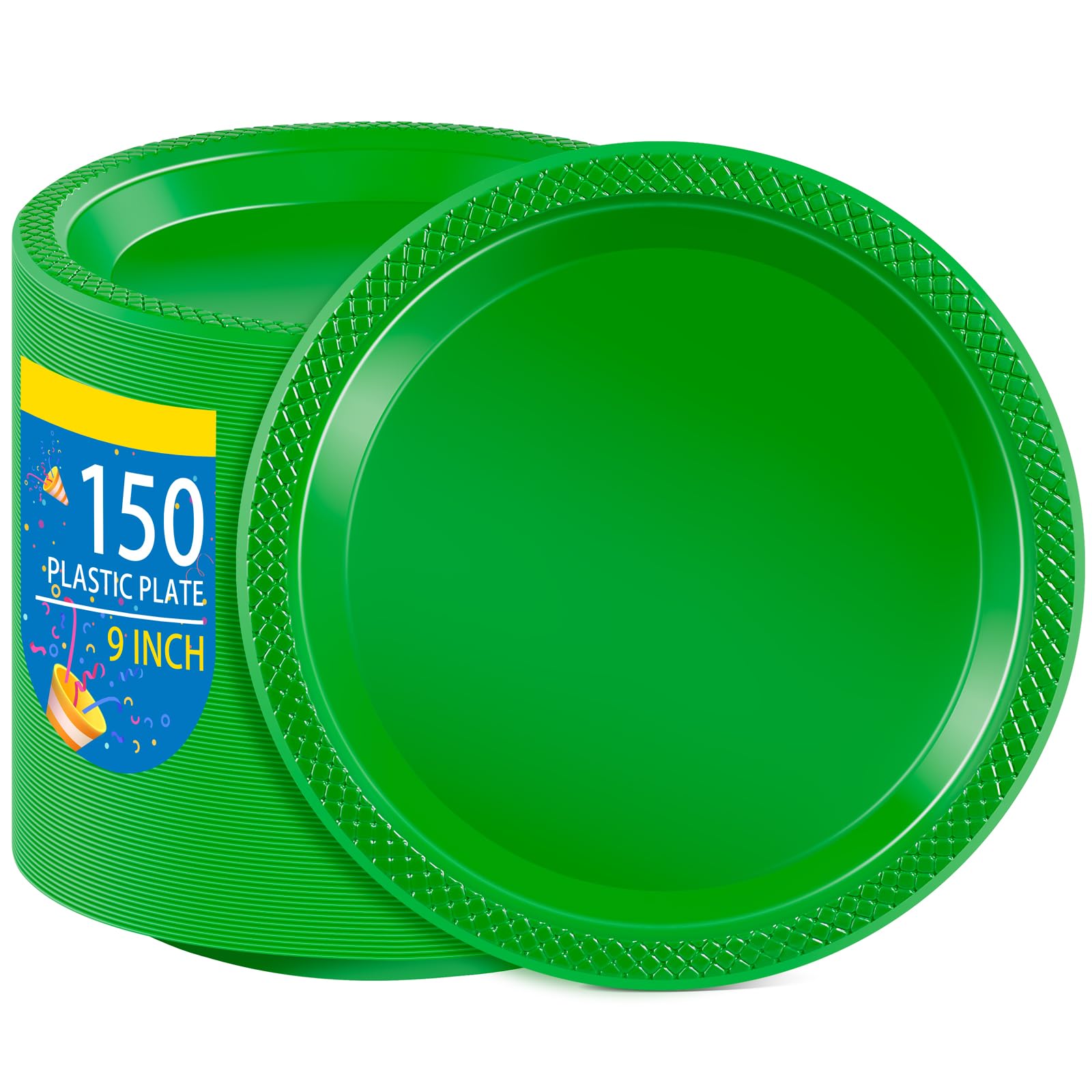 Amazon.com: WELLIFE Green Party Plates 9 Inch -150 Count, Disposable ...