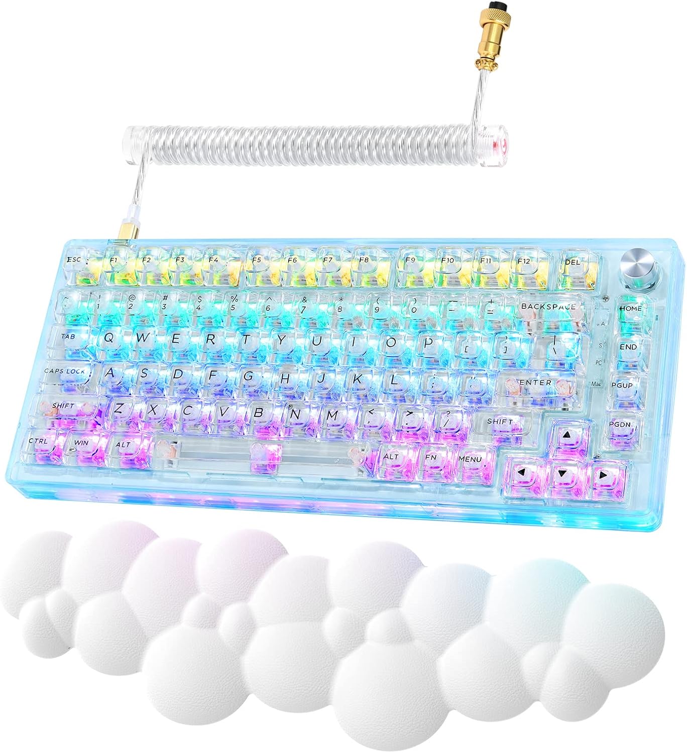 82-Key Hot Swappable Mechanical Gaming Keyboard with RGB Backlight and ...