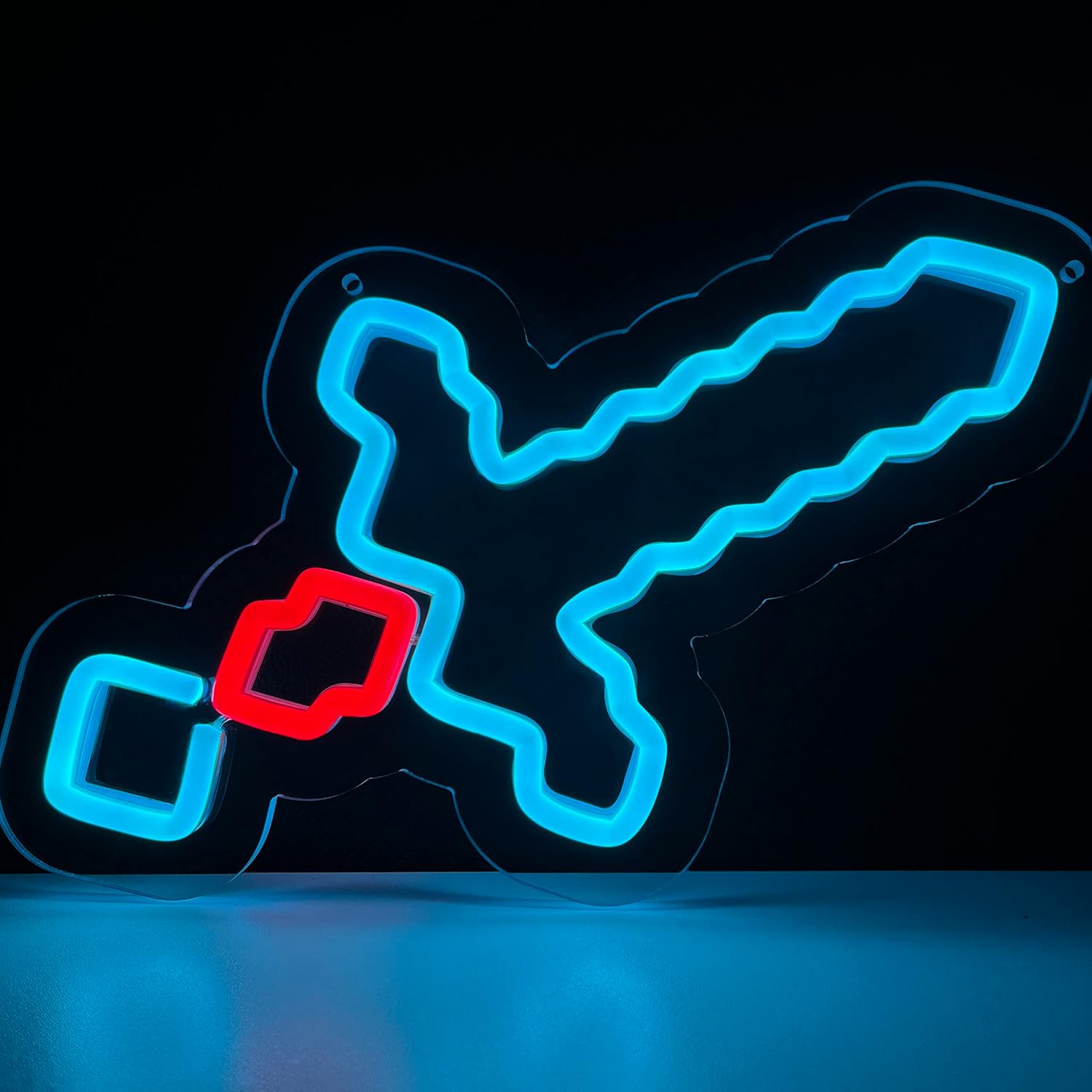 Amazon.com : Mine Pickaxe Neon Sign Sword Light Adjustable Lighting for ...