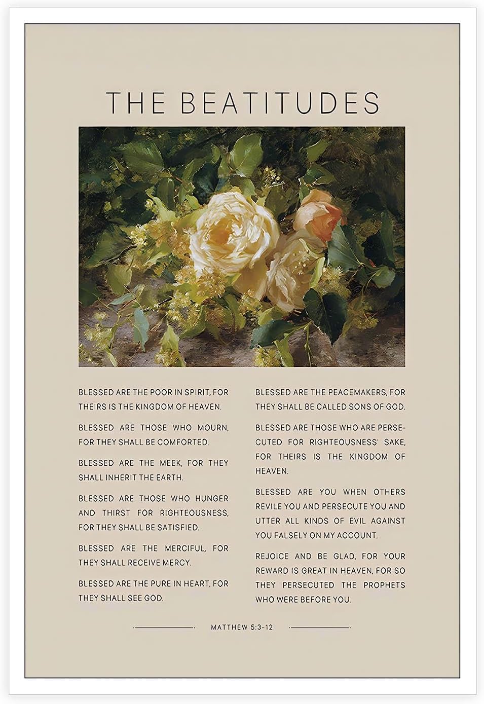 Amazon.com: Beshdomp The Beatitudes Posters Christian Catholic Sacred ...