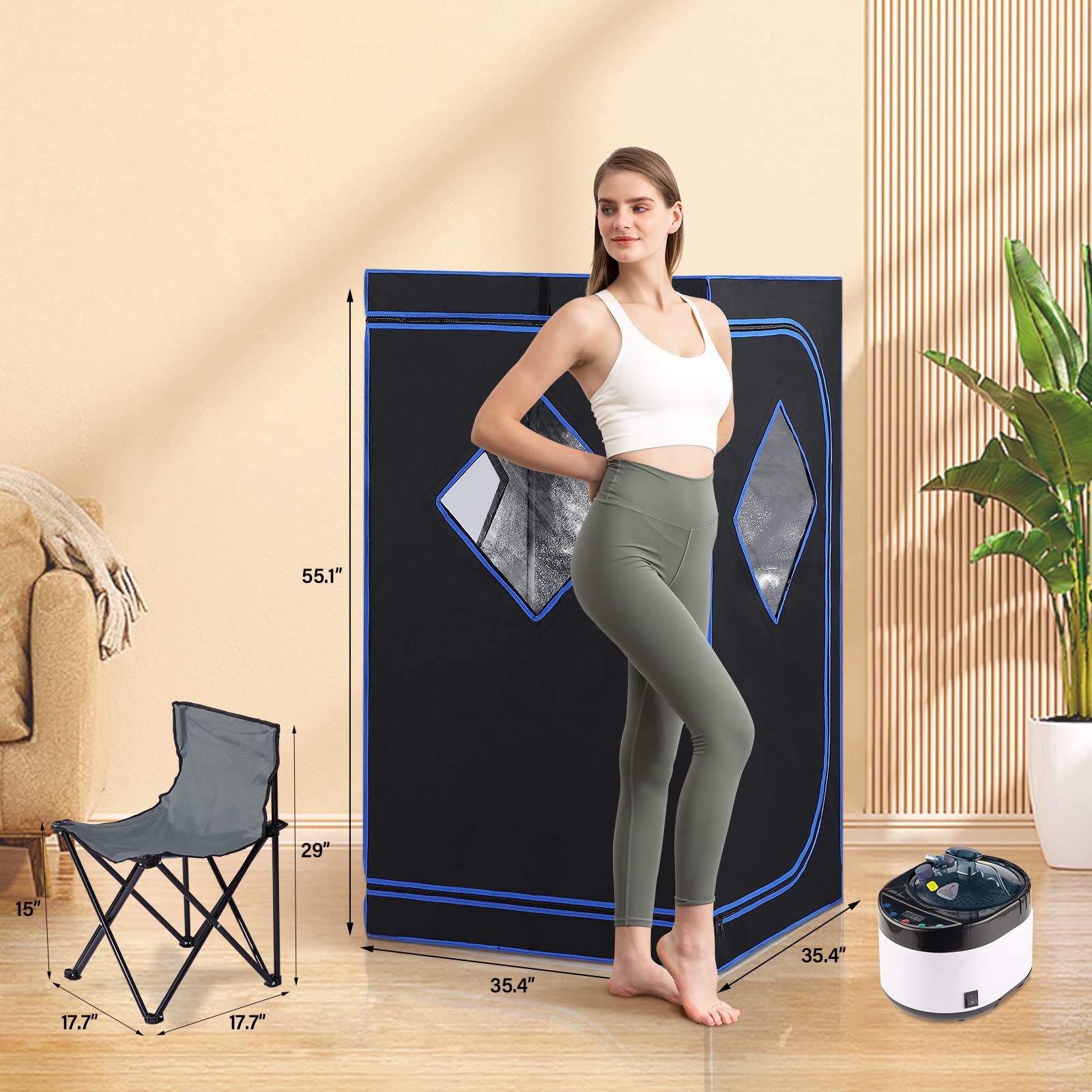 Snapklik.com : Full Size Portable Steam Sauna Kit, Personal Full Body ...