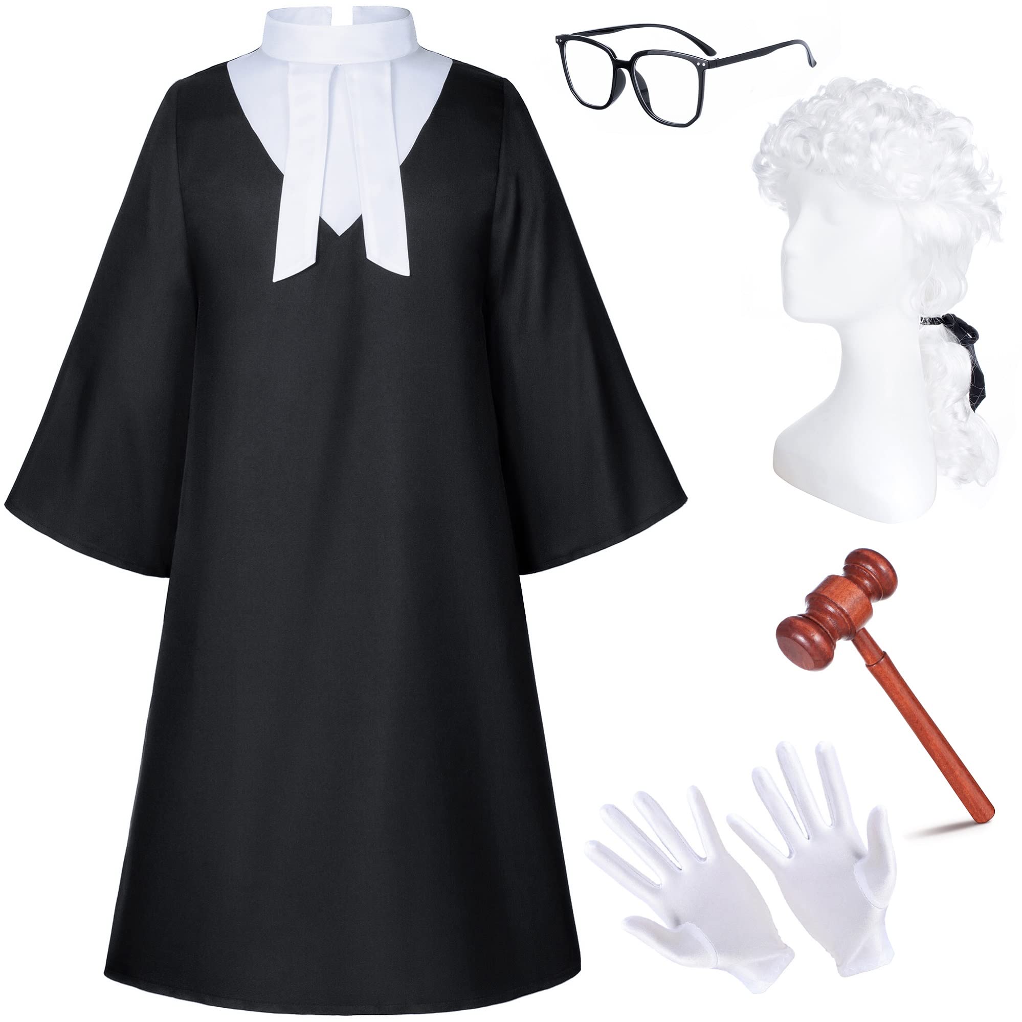 Halloween Robe Judge Lawyer Adult Kids Party Graduation Gown Costume ...