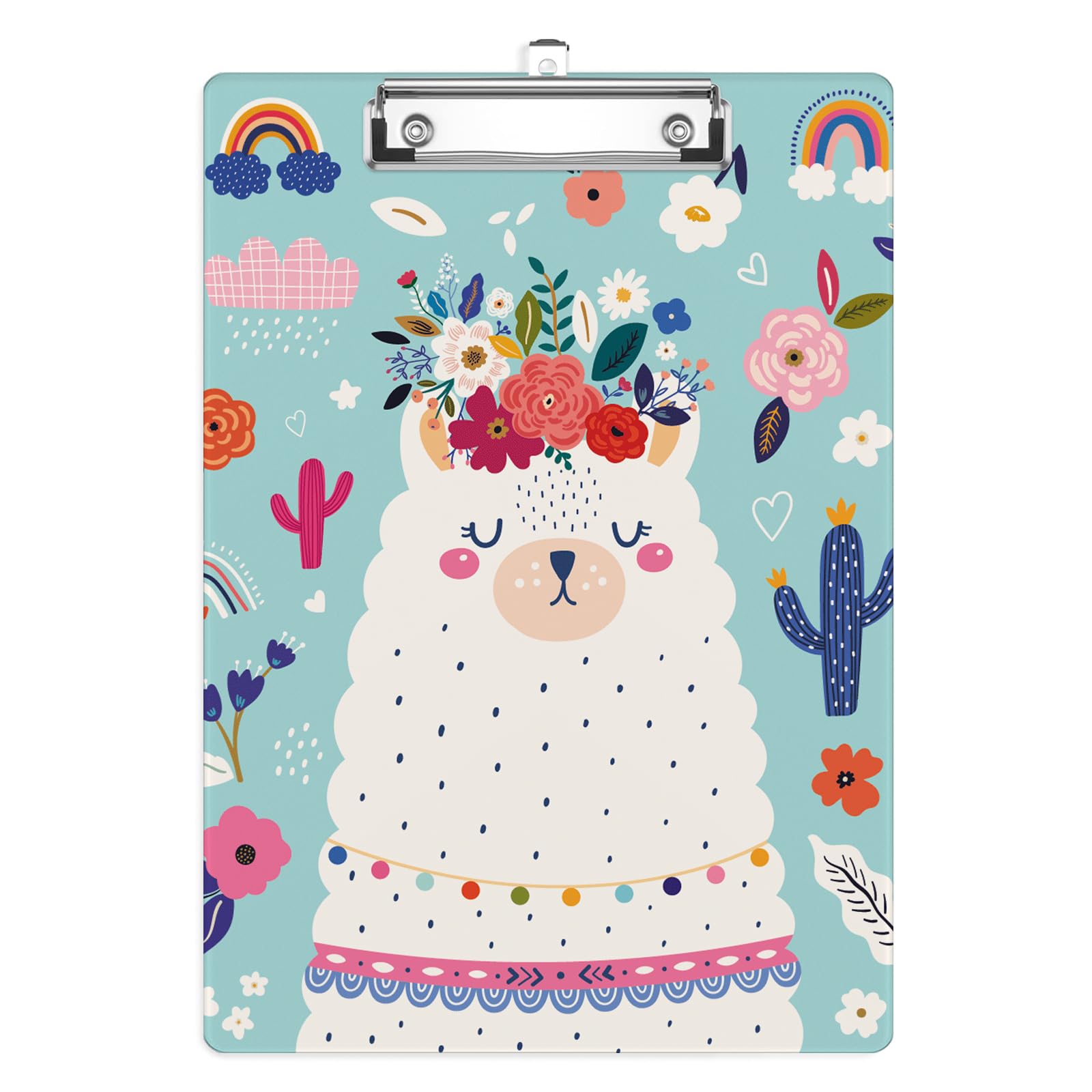 Amazon.com: Cute Alpaca Clipboard,Decorative Clip Board with Metal Clip ...