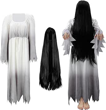 Amazon.com: Fourluoo 2 Pcs Halloween Women Gossamer Ghost Costume Set ...