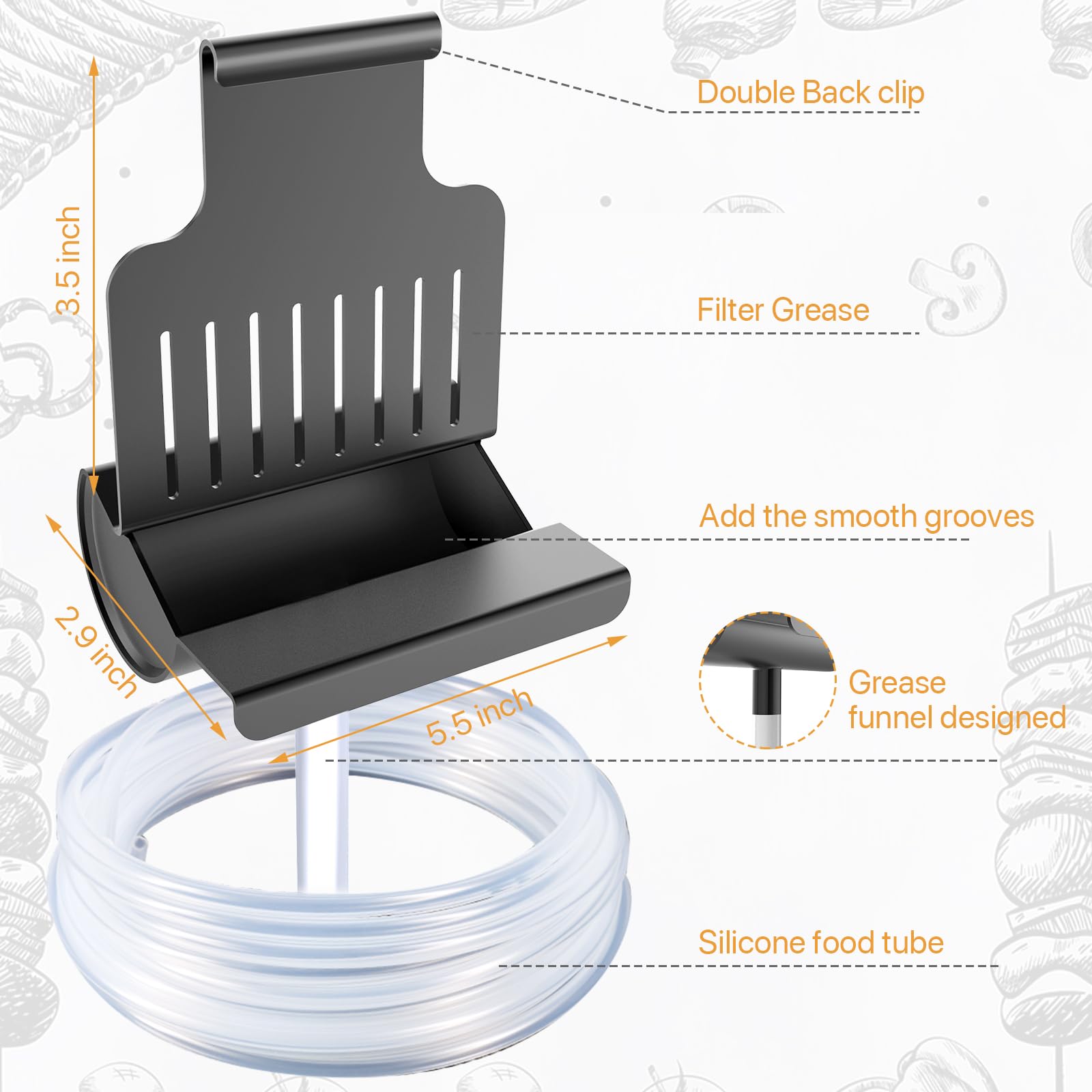 Snapklik.com : RUSFOL Upgraded Griddle Grease Catcher, Rear Grease ...