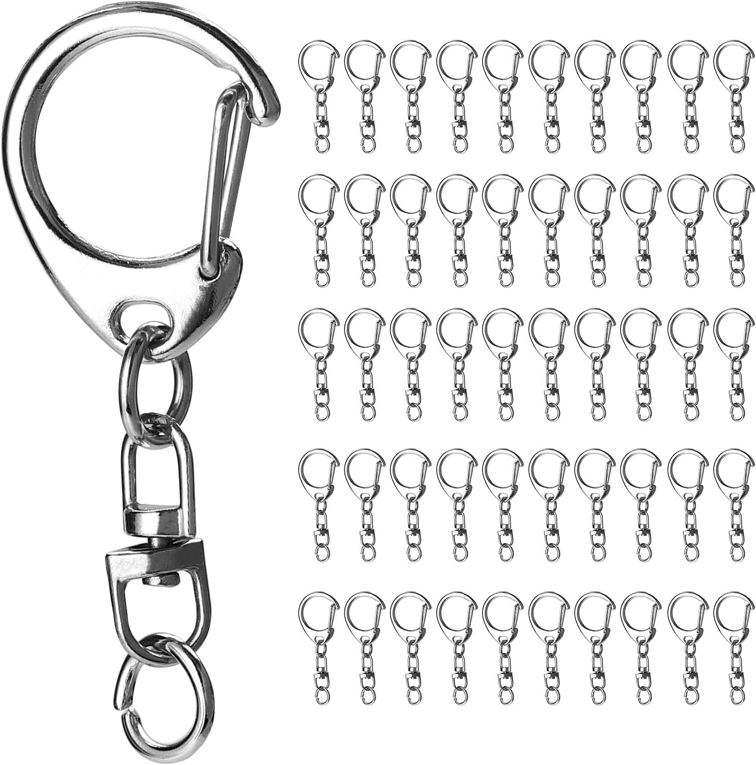 Amazon.com: Keychains 50 Pcs Keychain Clip Lobster Clasp Key,Keychain ...