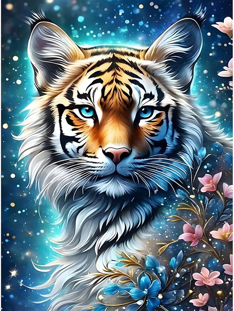 Amazon.com: ajepon Tiger Diamond Art Kits for Adults-Tiger Diamond ...
