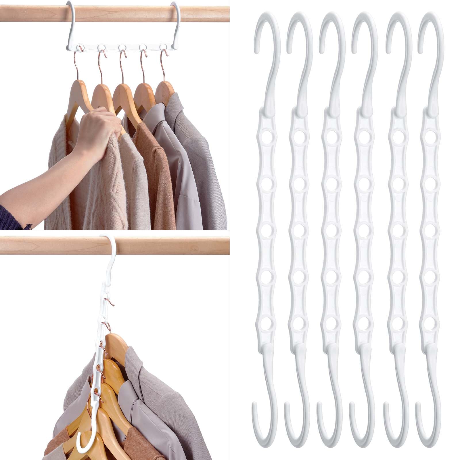 Amazon.com: Pretigo Magic Space Saving Hangers, 10 Pack Premium Smart Plastic Hanger Hooks ...