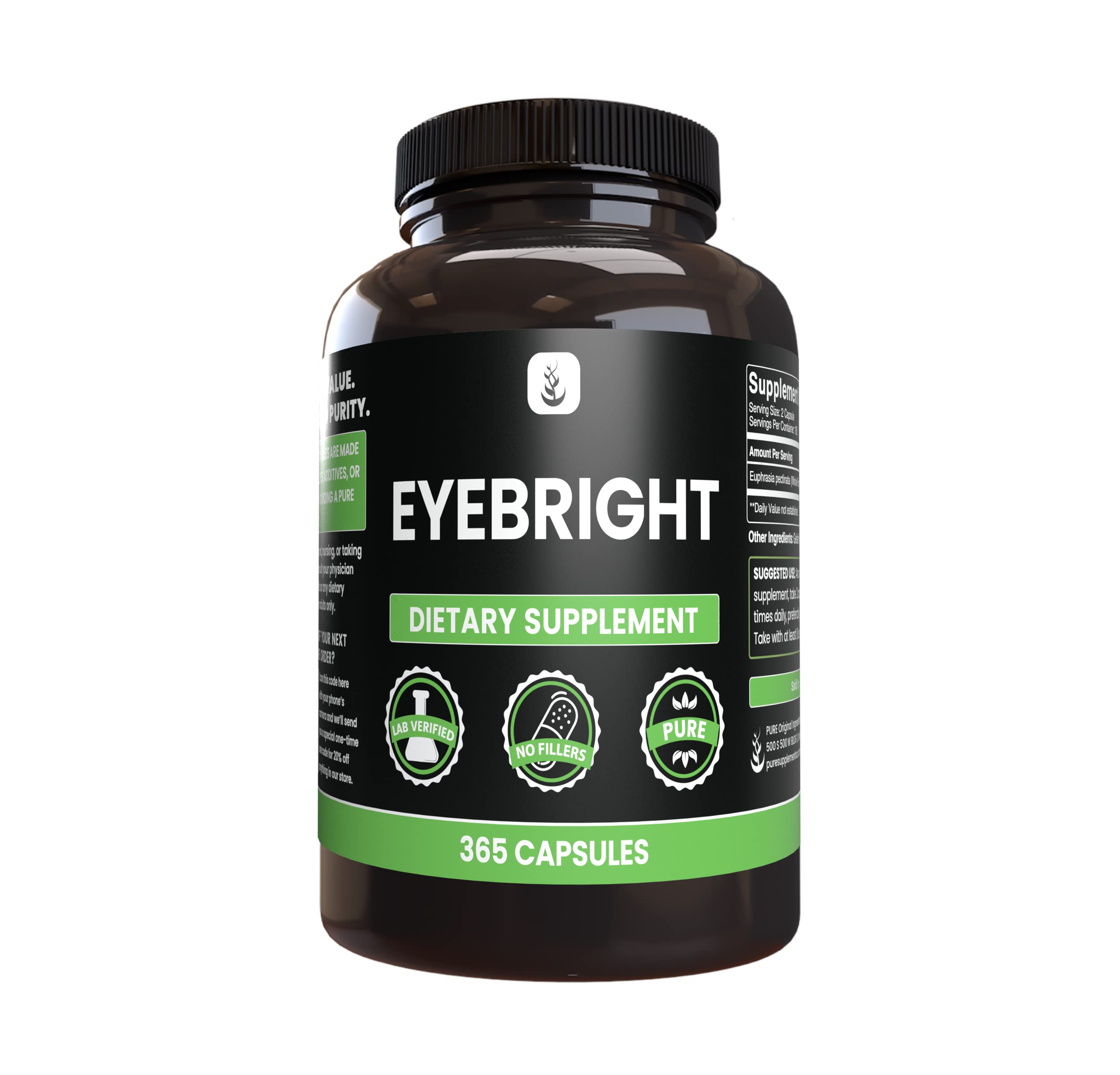 Amazon.com: PURE ORIGINAL INGREDIENTS Eyebright (365 Capsules) No ...