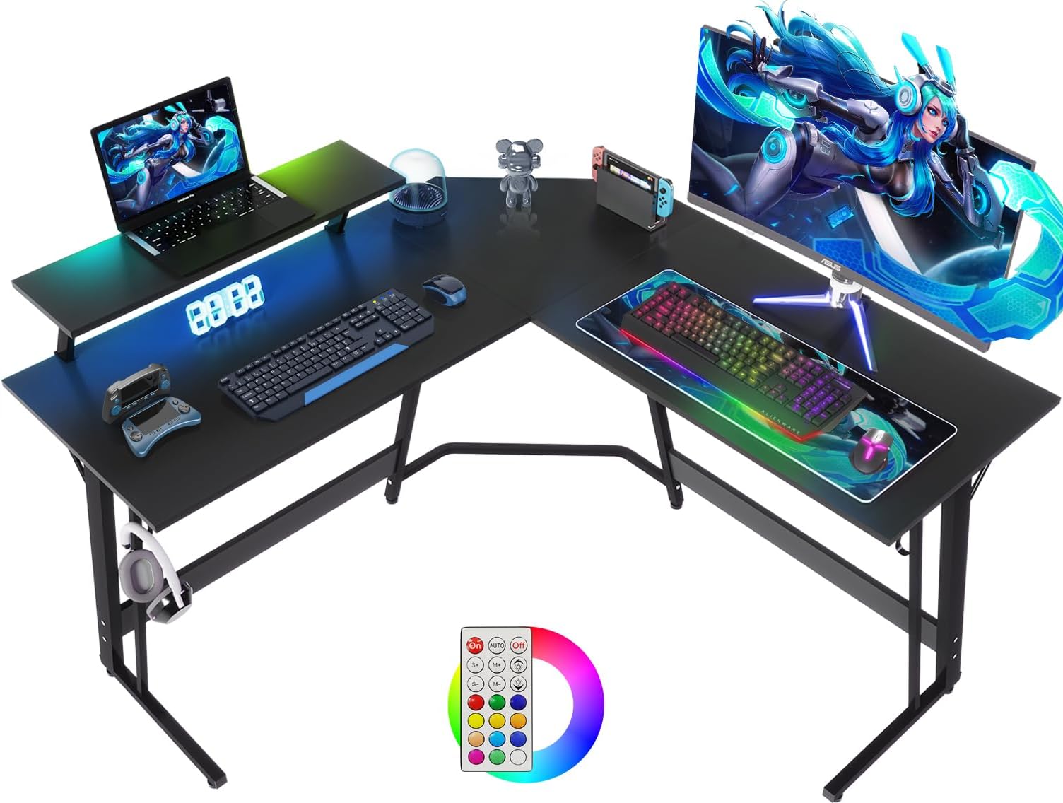 Devoko Corner Computer Desk L Shaped Gaming Desk Computer Gaming Desks ...