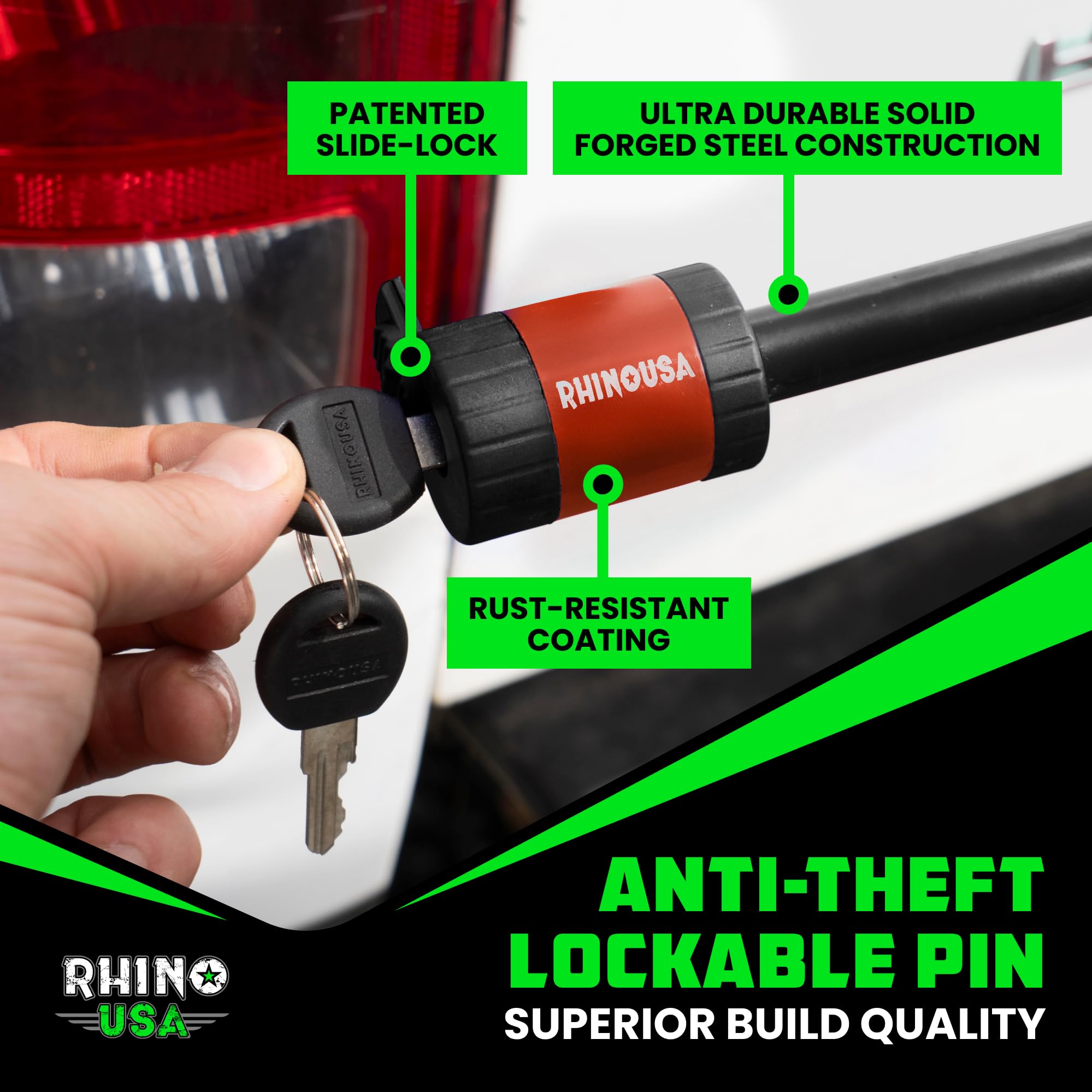 Snapklik.com : Rhino USA Trailer Hitch Pin (2 Inch) Patented 5/8 ...