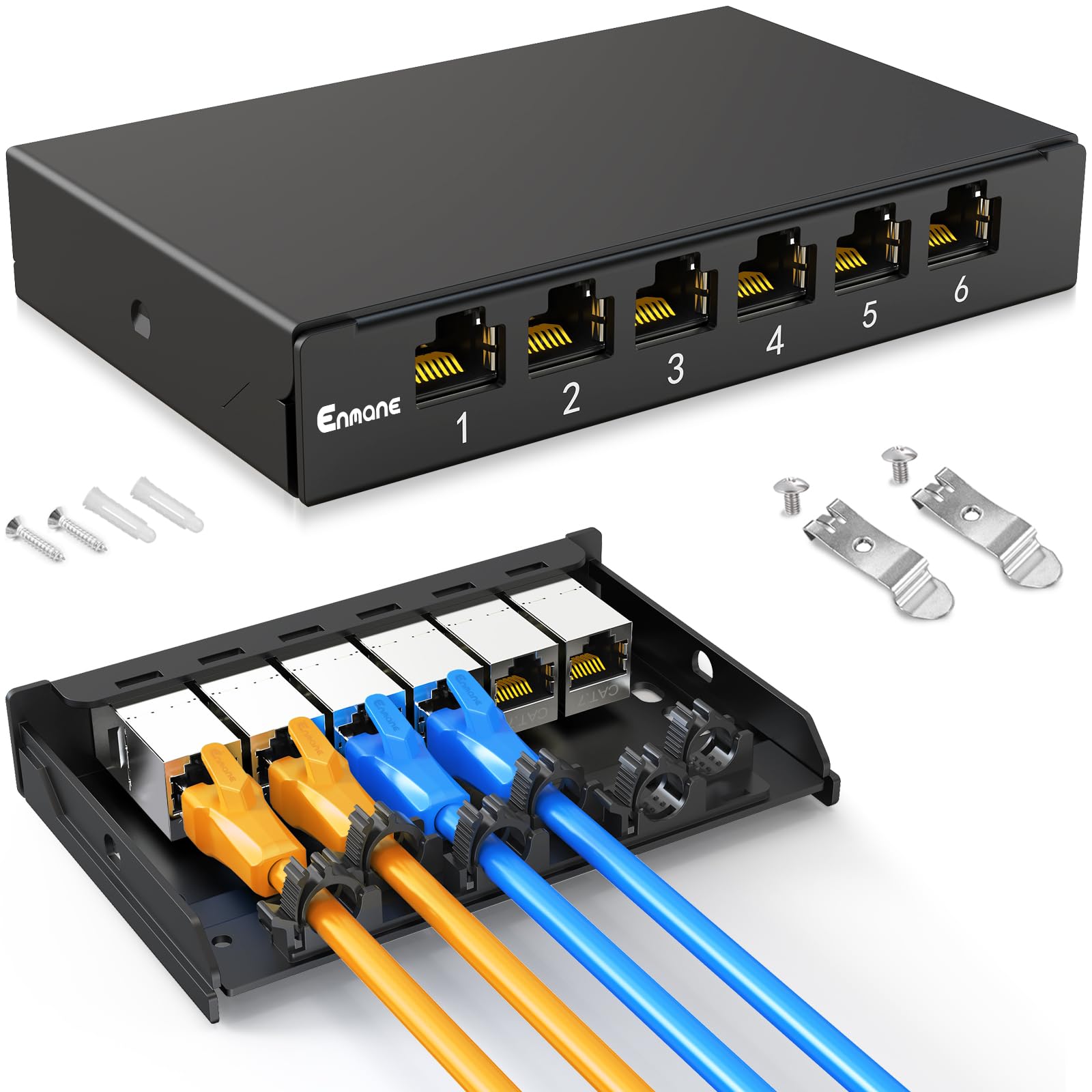 Snapklik.com : Enmane 6 Port Patch Panel 0.5U CAT7 Keystone Patch Panel ...