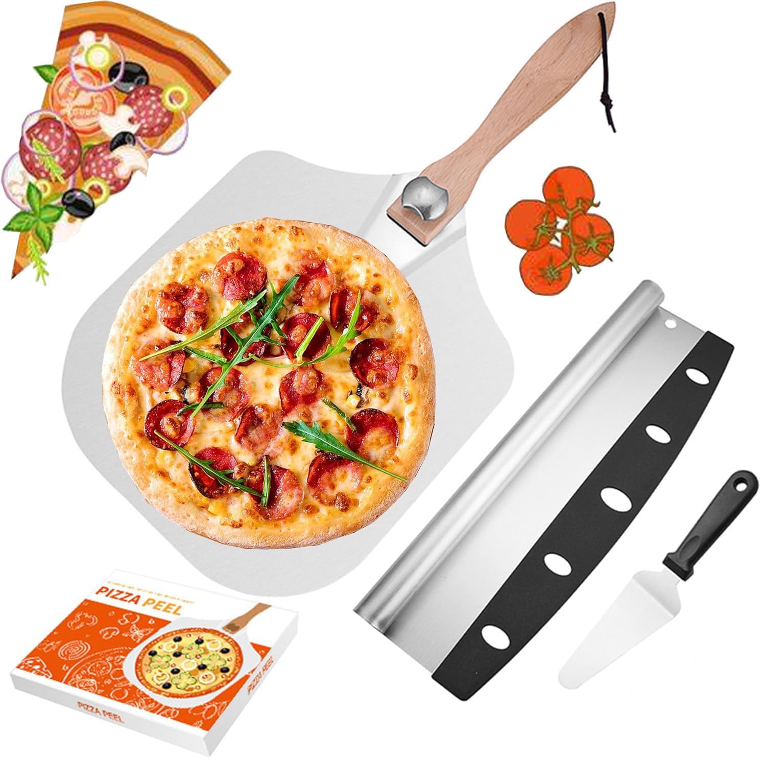 Amazon.com: Aluminum Metal Pizza Peel Pizza Spatula Set, 12" x 14" with ...