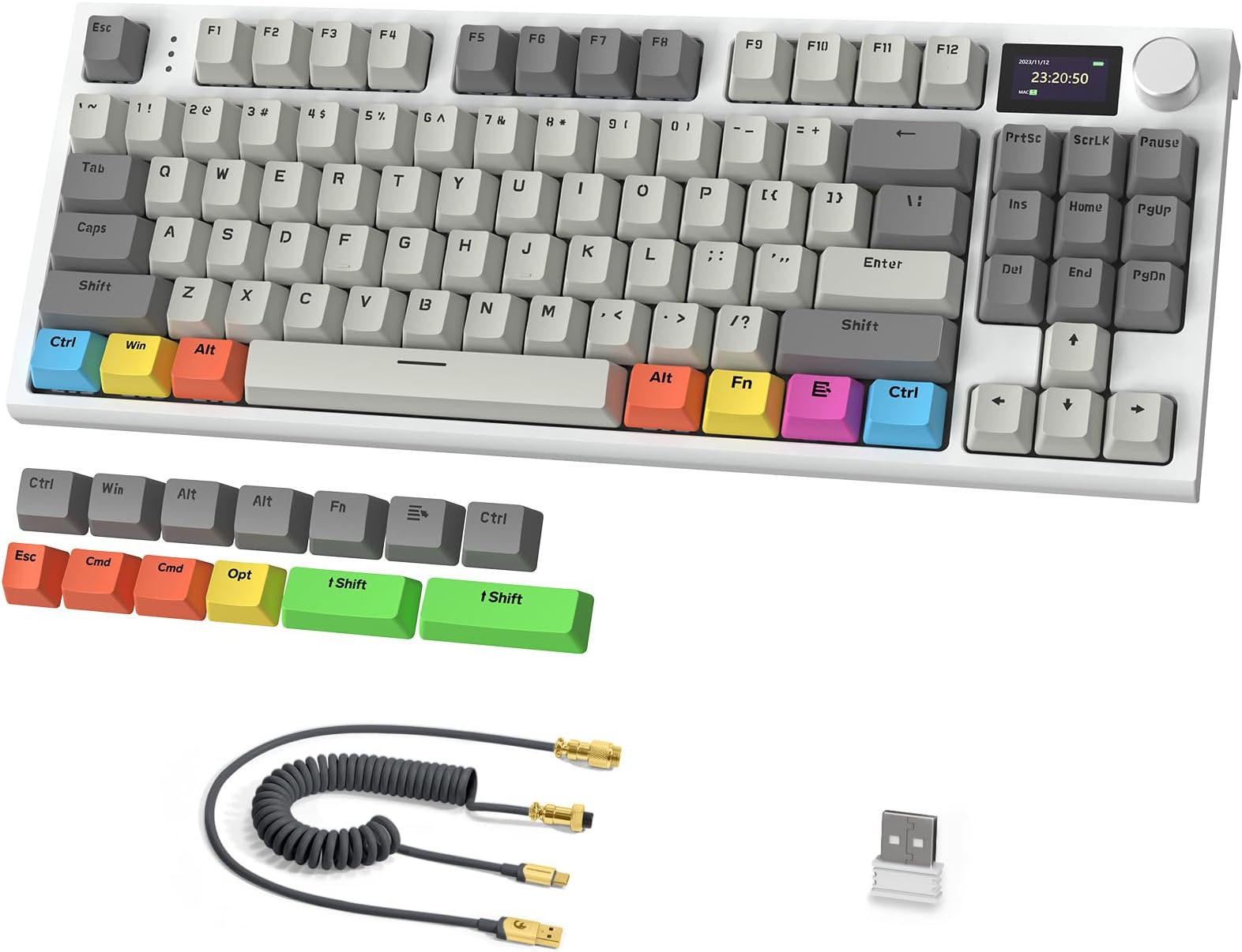 RK86 Mechanical Keyboard, 2.4G Wireless/BT5.0/USB-C Wired Gaming ...