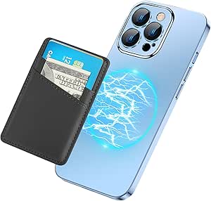 Amazon.com: SHANSHUI Magnetic Wallet for Magsafe, Strong Magnet PU Leather Magnetic Card Holder ...