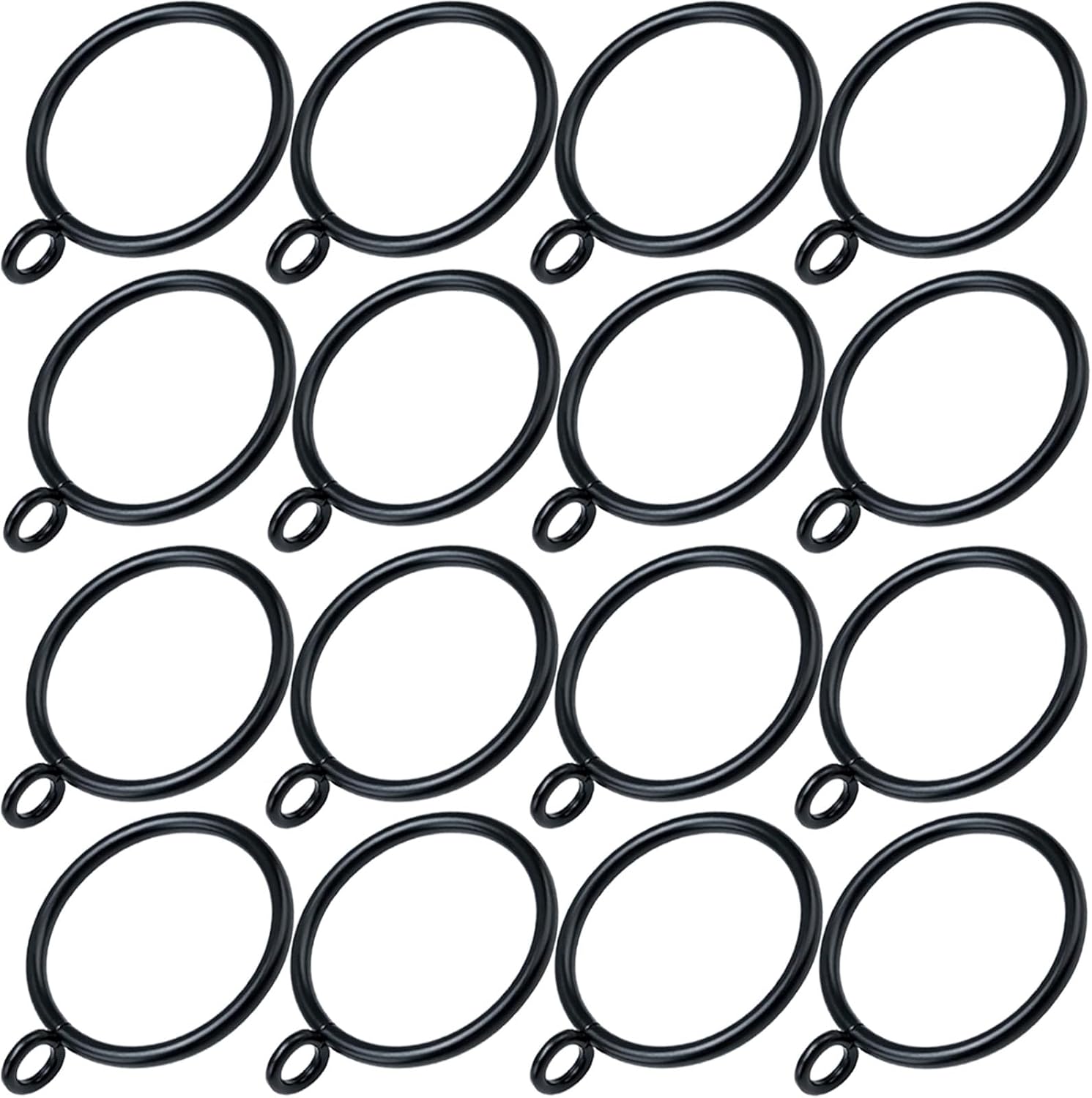 Amazon.com: 16 Pack Curtain Rings with Eyelets, Metal Clip Rings Black ...
