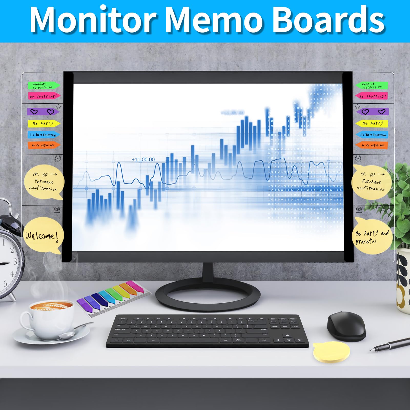 Snapklik.com : 2-Pack Acrylic Desktop Memo Boards
