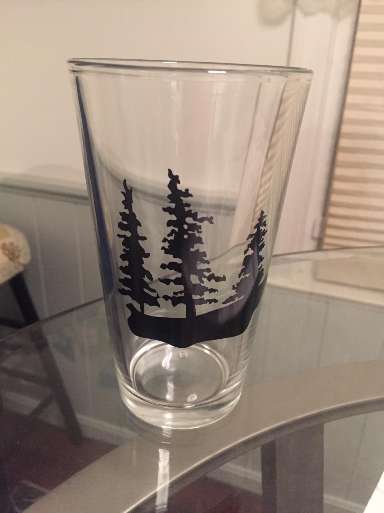 Amazon.com | Three Trees Rustic Beer Pint Glass - Novelty Beer Pint ...