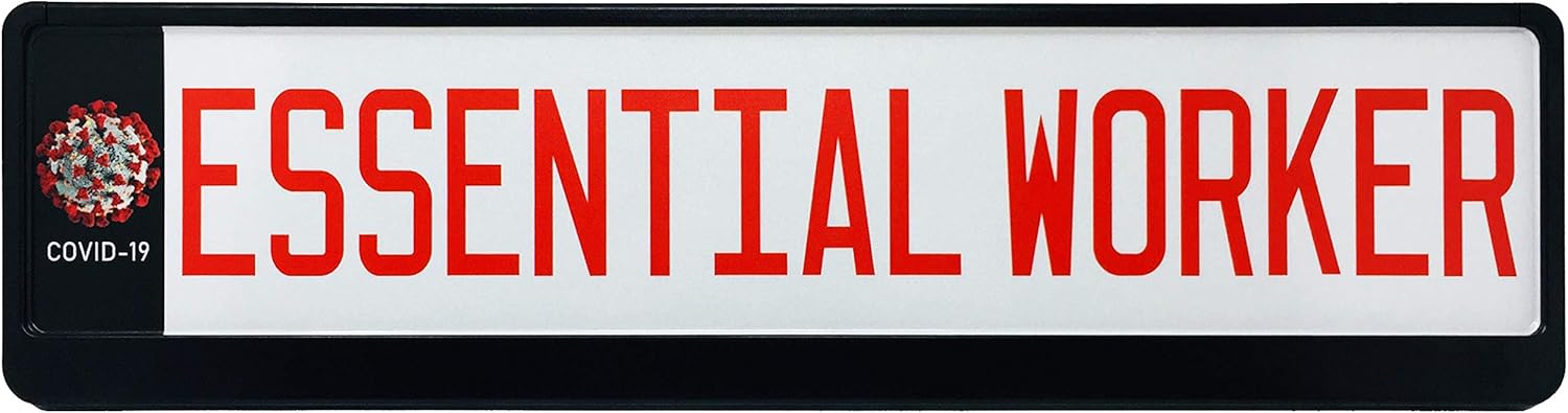 Amazon.com: Essential Worker License Plate (Plate and Mounting Frame ...