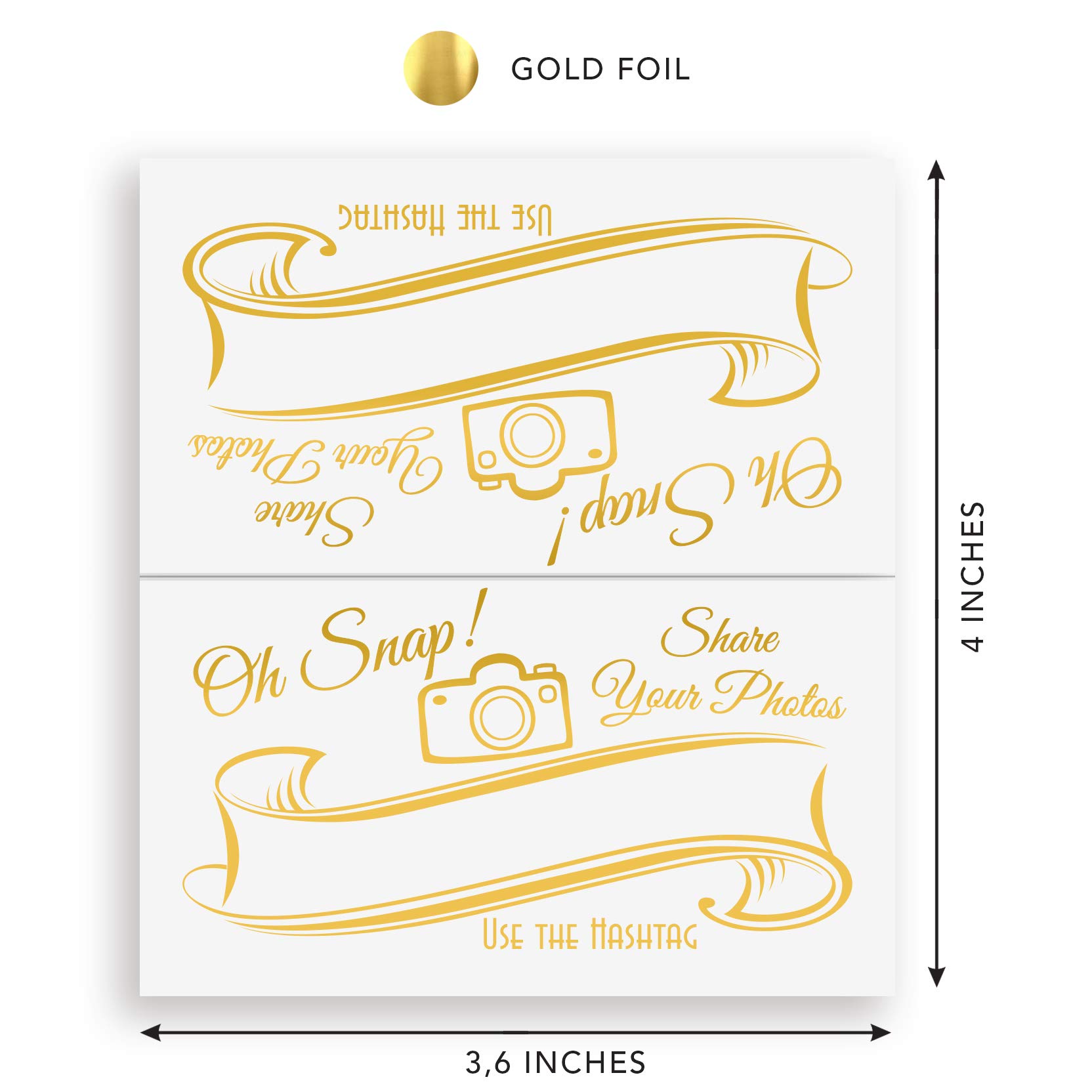 Wedding Hashtags Signs, Gold Foil, 20 pack, elegant quality. # Sign for ...