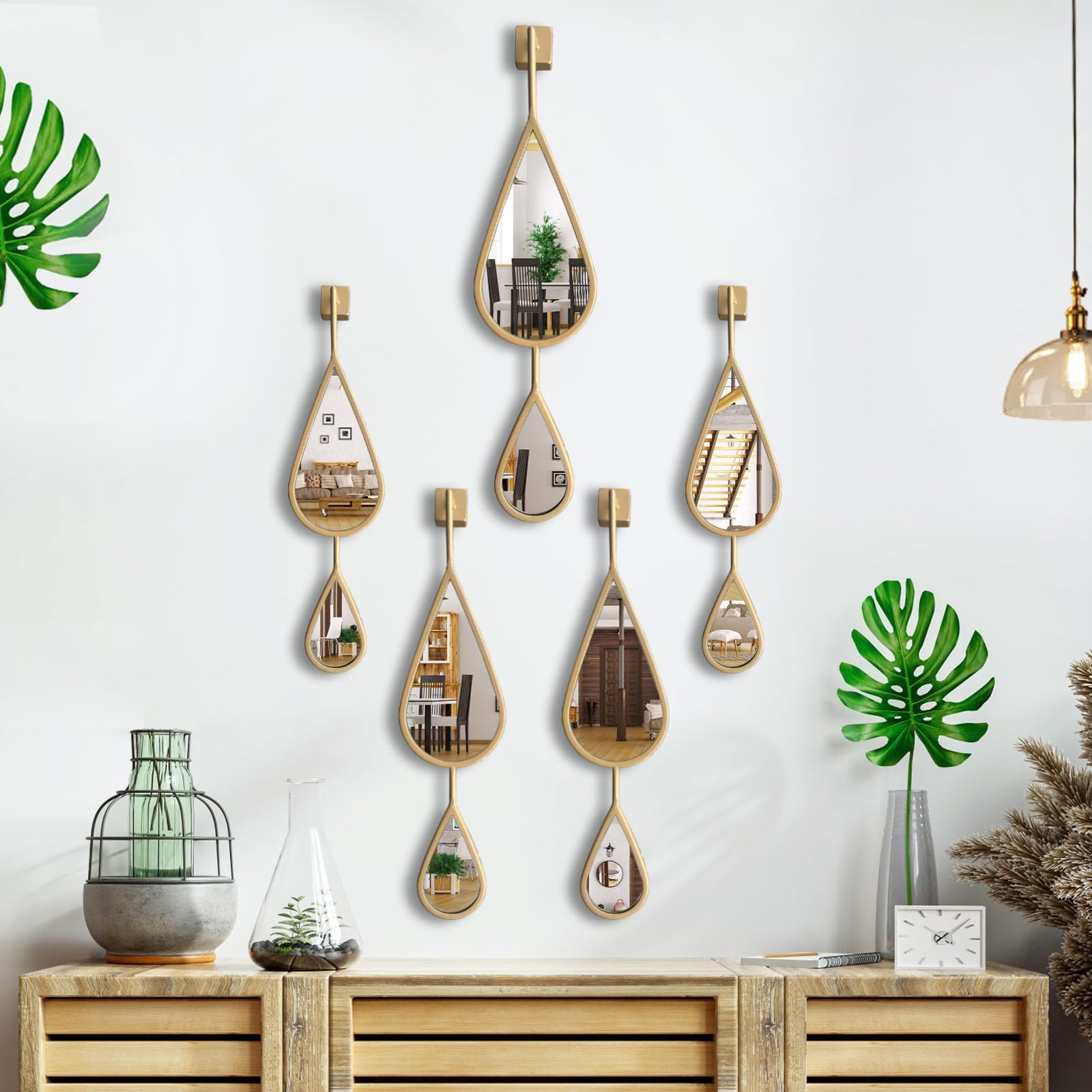 Amazon.com: Barydat 10 Pcs Boho Gold Sun Mirrors for Wall Decor 10 ...