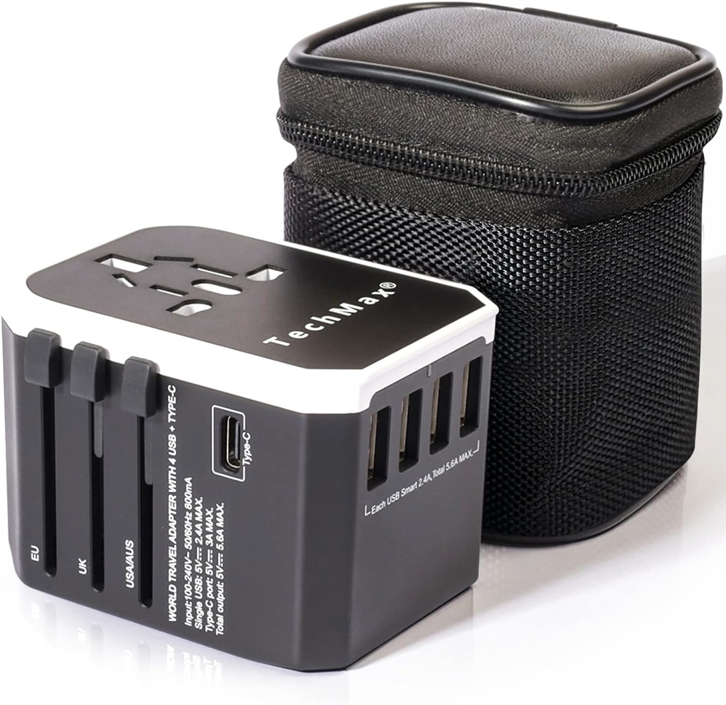 TechMax Universal Travel Adapter Plug Worldwide Power All in One ...